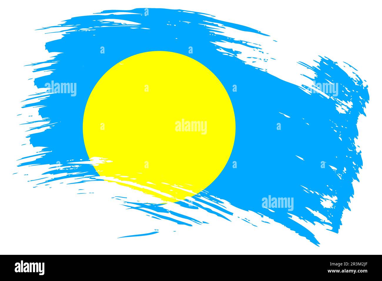 Palau brush stroke flag vector background. Hand drawn grunge style ...