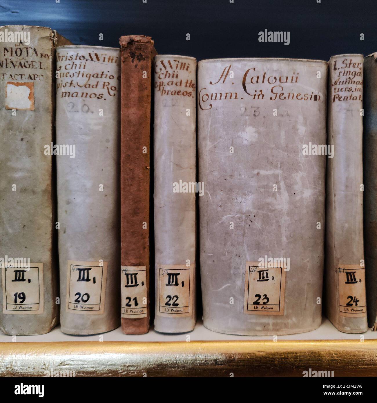 Old books in the Duchess Anna Amalia Library, Weimar, Thuringia ...