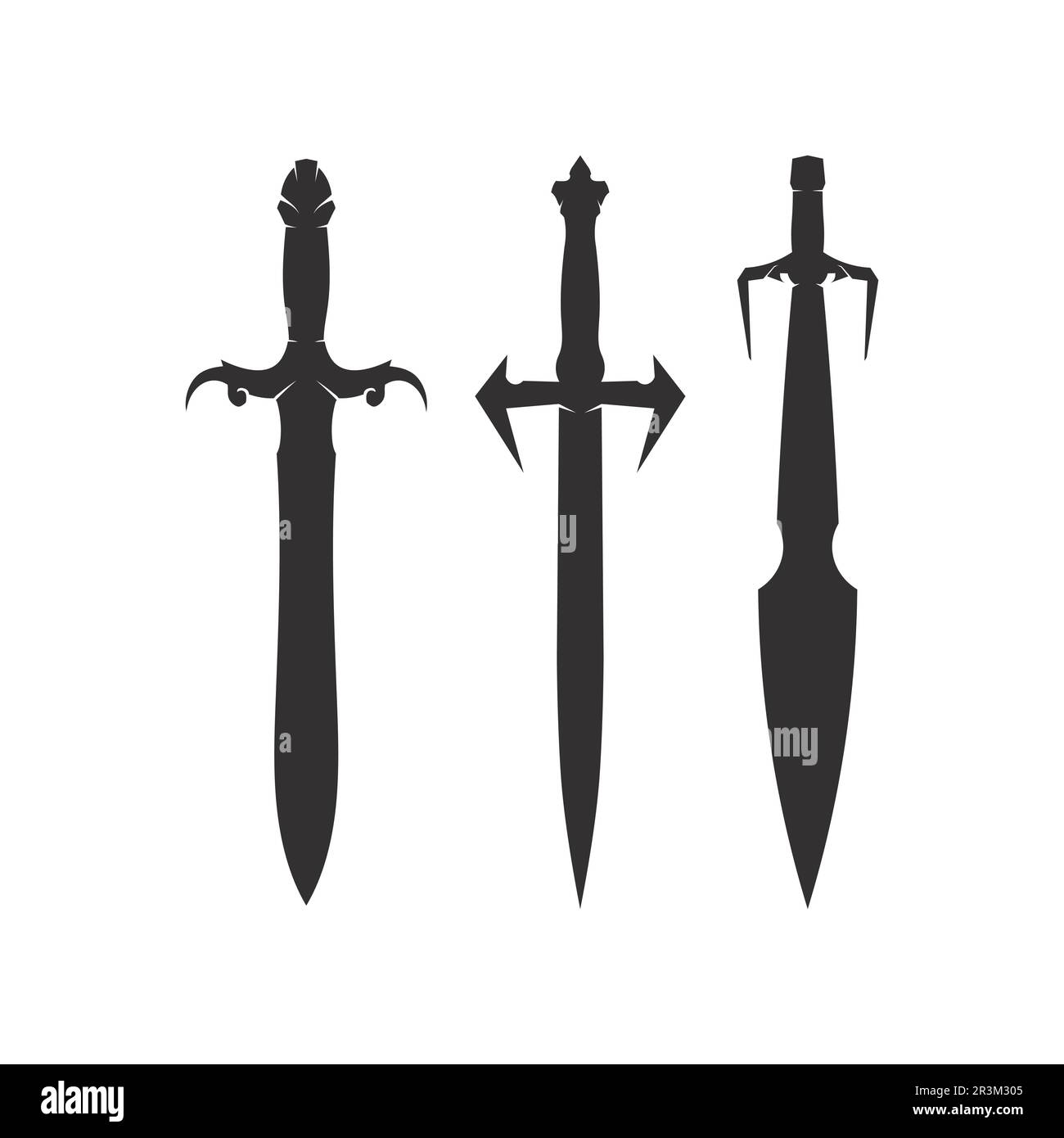 Cross swords, saber and blade logo icon flat Simple vector symbol and ...