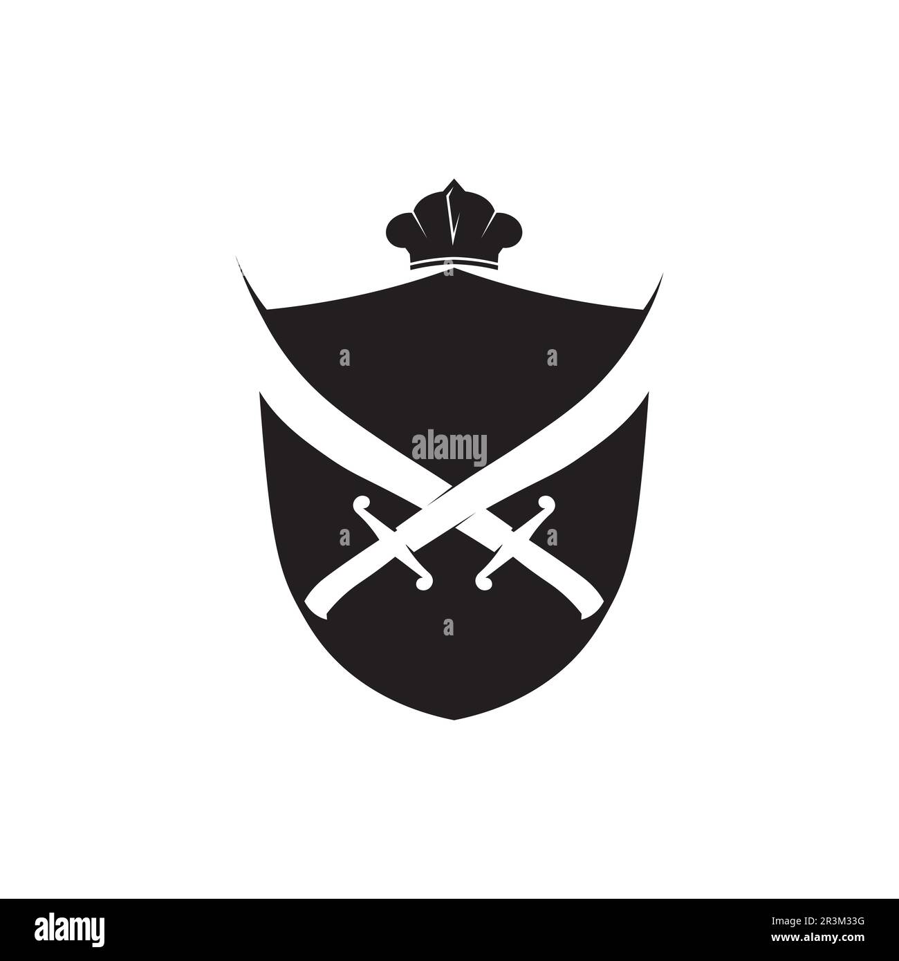 Cross Swords Saber And Blade Logo Icon Flat Simple Vector Symbol And Bonus Icon Stock Vector