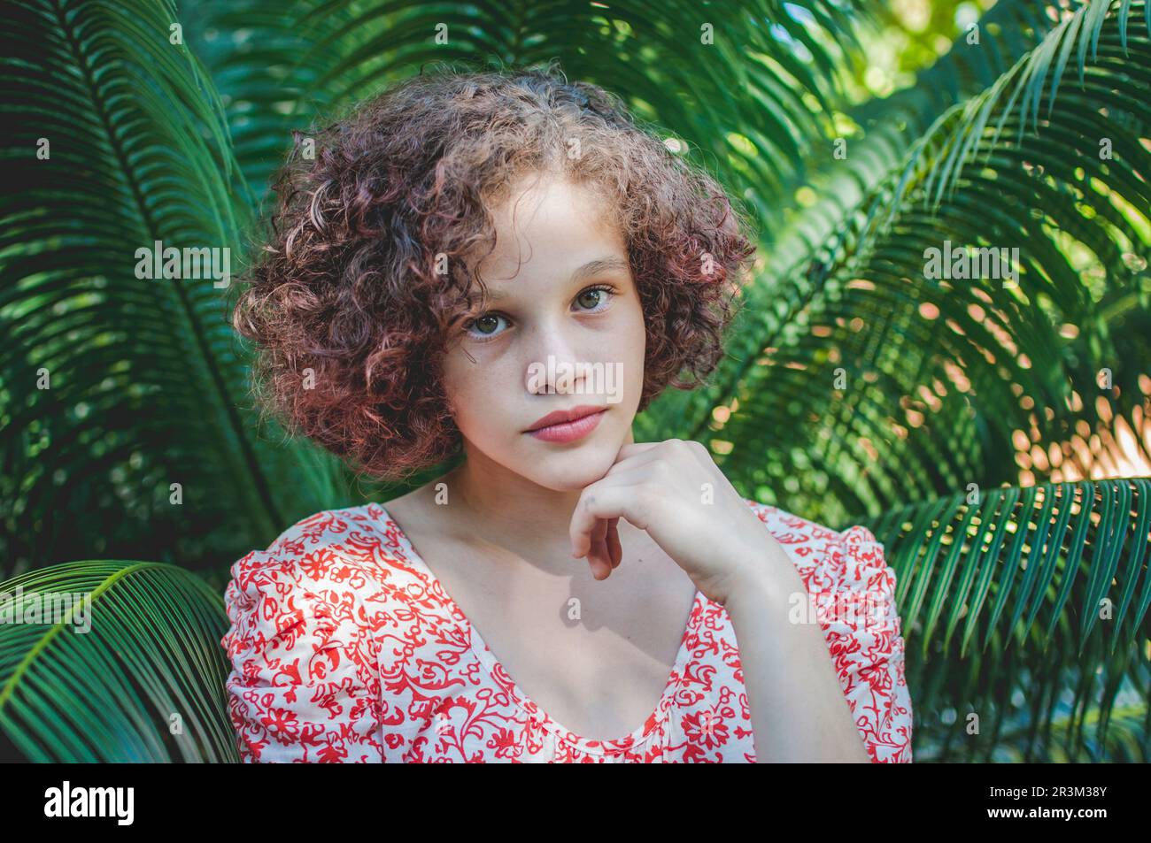 Portrait of curly girl Stock Photo - Alamy