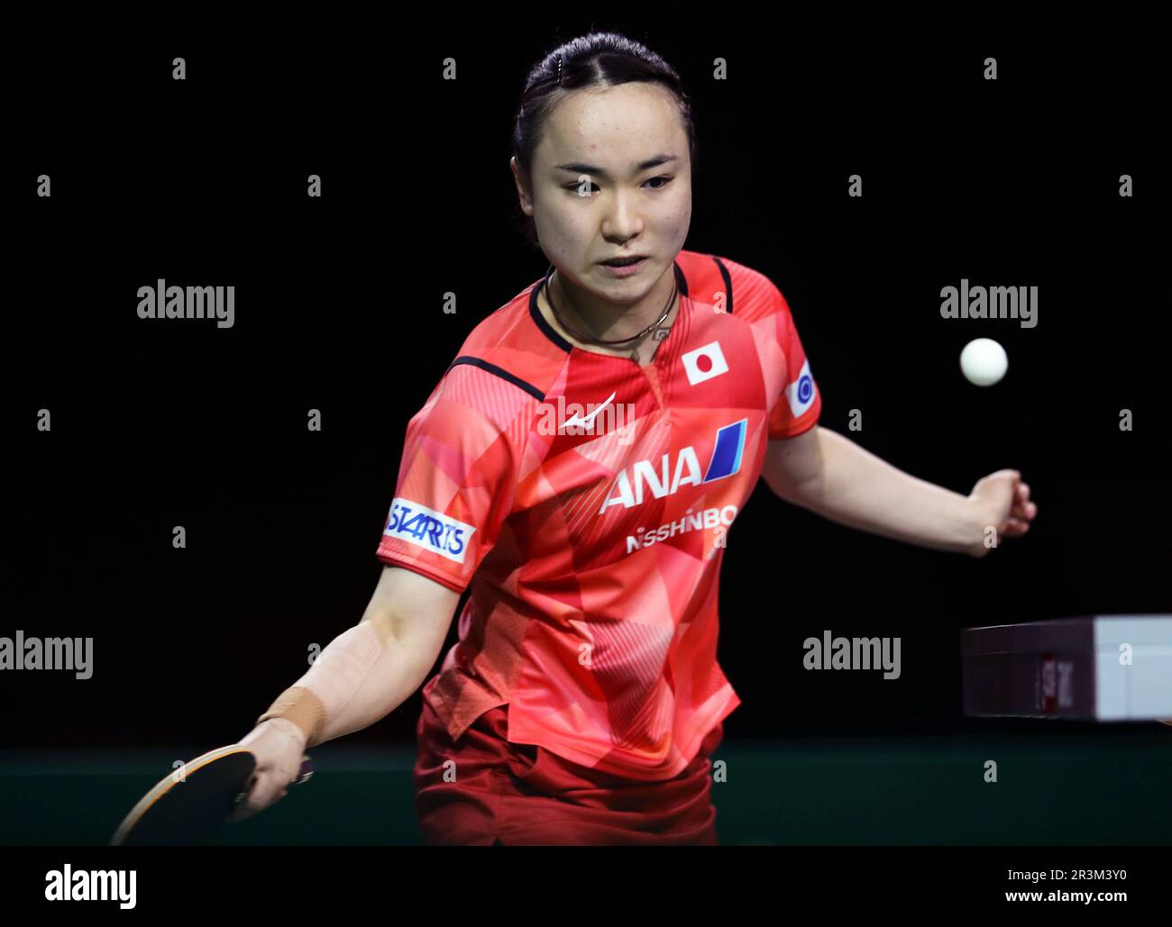 Durban, South Africa. 24th May, 2023. Ito Mima of Japan hits a return ...