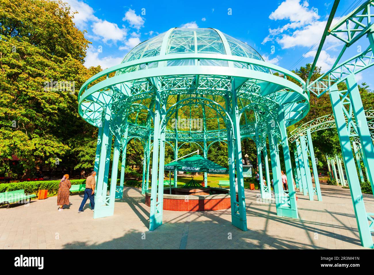 Borjomi, Georgia - September 01, 2021: Glass pavilion above hot spring ...