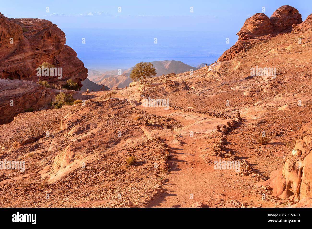 Sand rocks and pathway, canyon of Petra, Jordan Stock Photo - Alamy