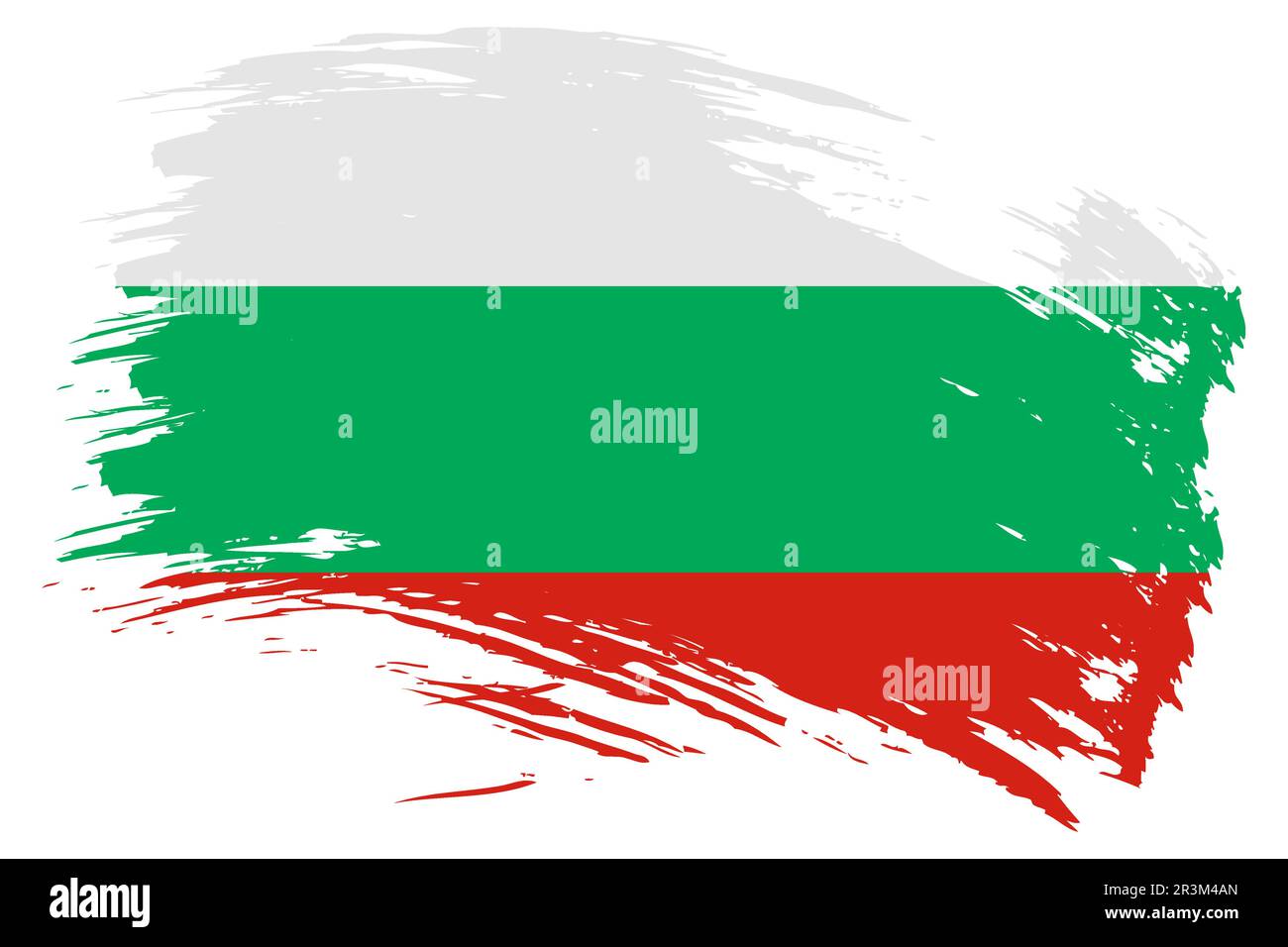 Bulgaria brush stroke flag vector background. Hand drawn grunge style ...