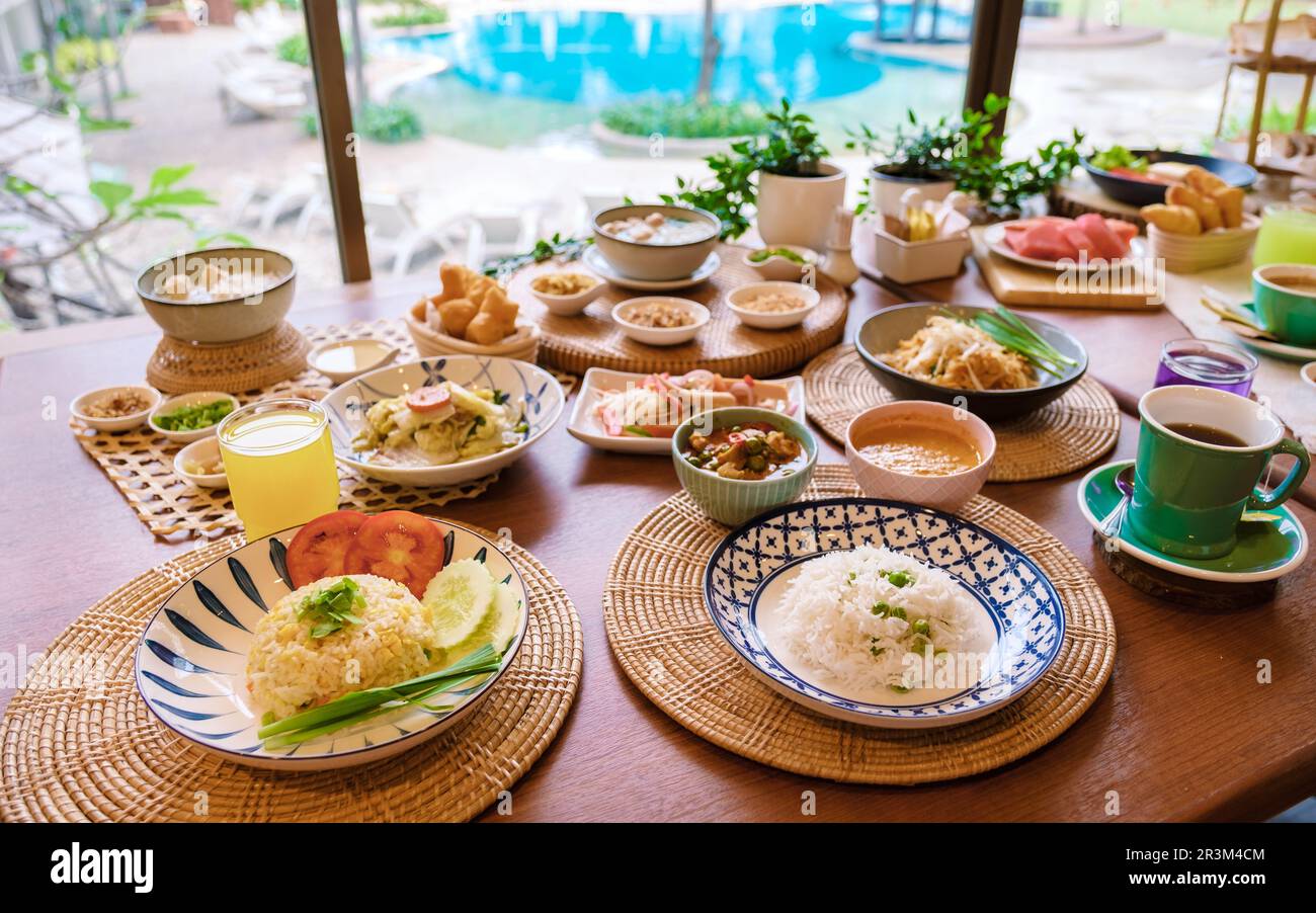Luxury Asian breakfast in hotel Stock Photo - Alamy