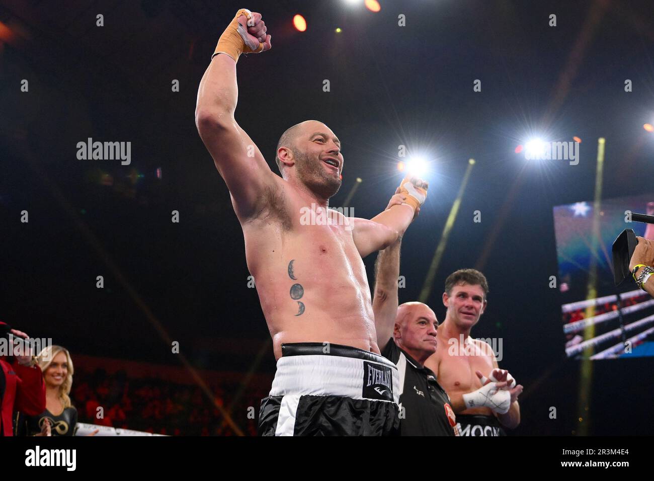 Tom Bellchambers celebrates after defeating Cameron Mooney in their ...