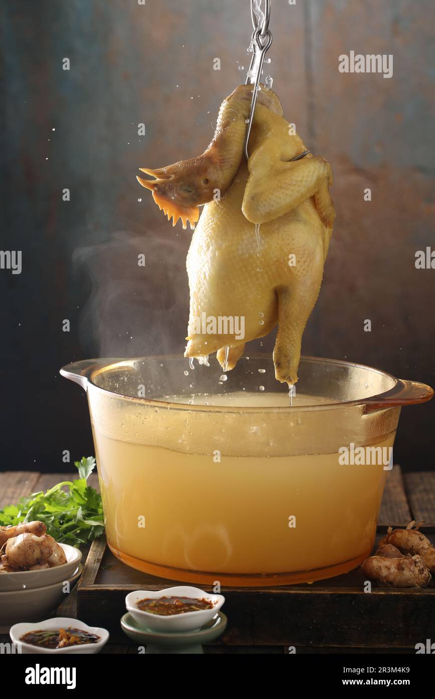 Boiled Chicken with Sauce，White cut chicken, Chopped boiled chicken ...