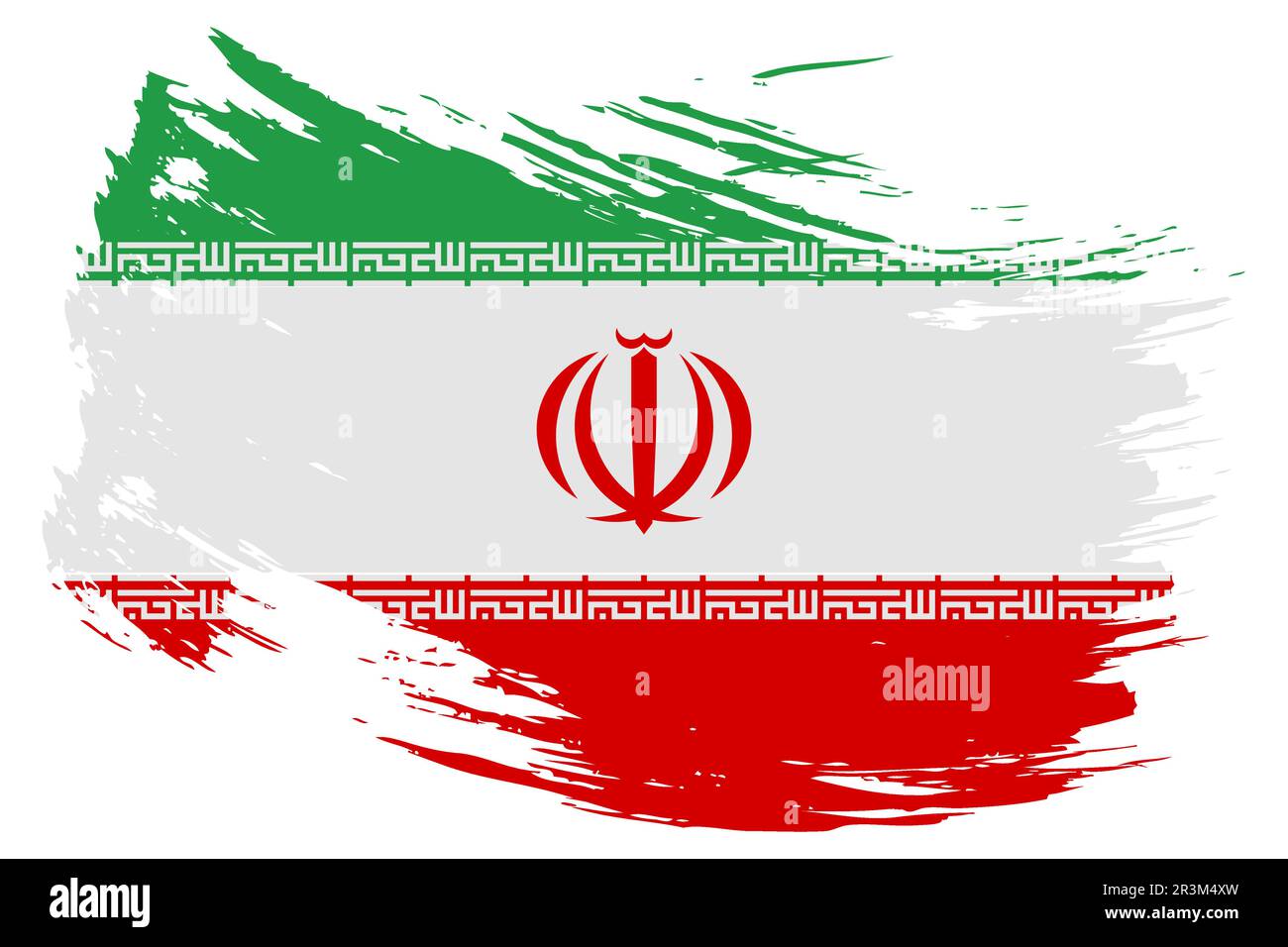 Iran brush stroke flag vector background. Hand drawn grunge style ...