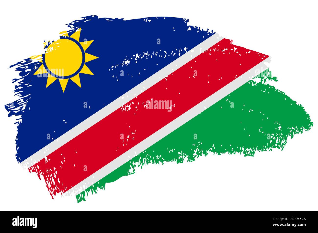 Namibia brush stroke flag vector background. Hand drawn grunge style ...