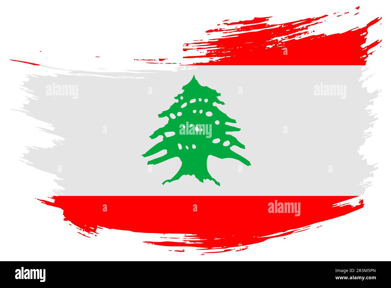 Lebanon brush stroke flag vector background. Hand drawn grunge style ...