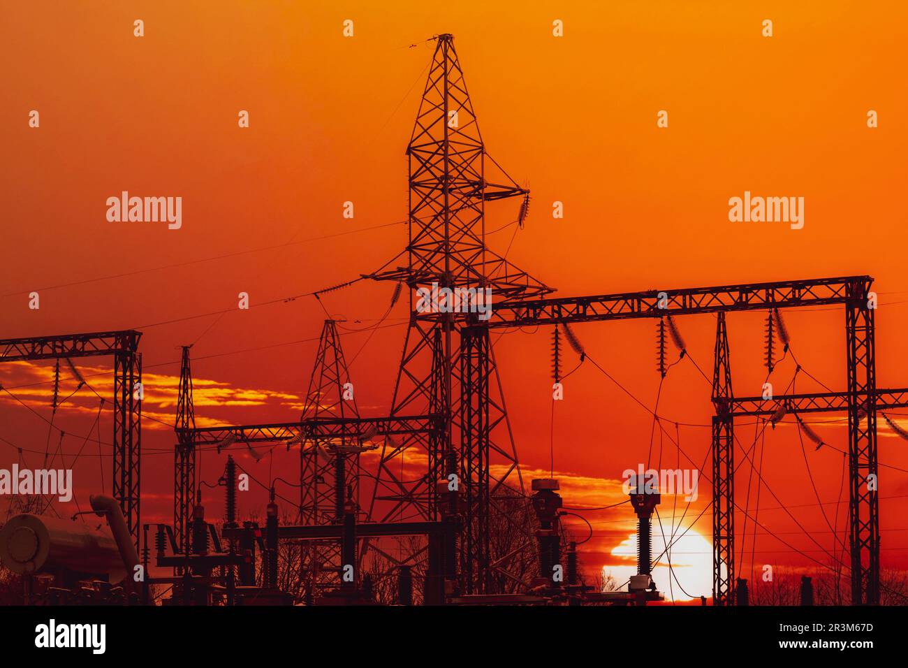 Power plant at sunset Stock Photo - Alamy