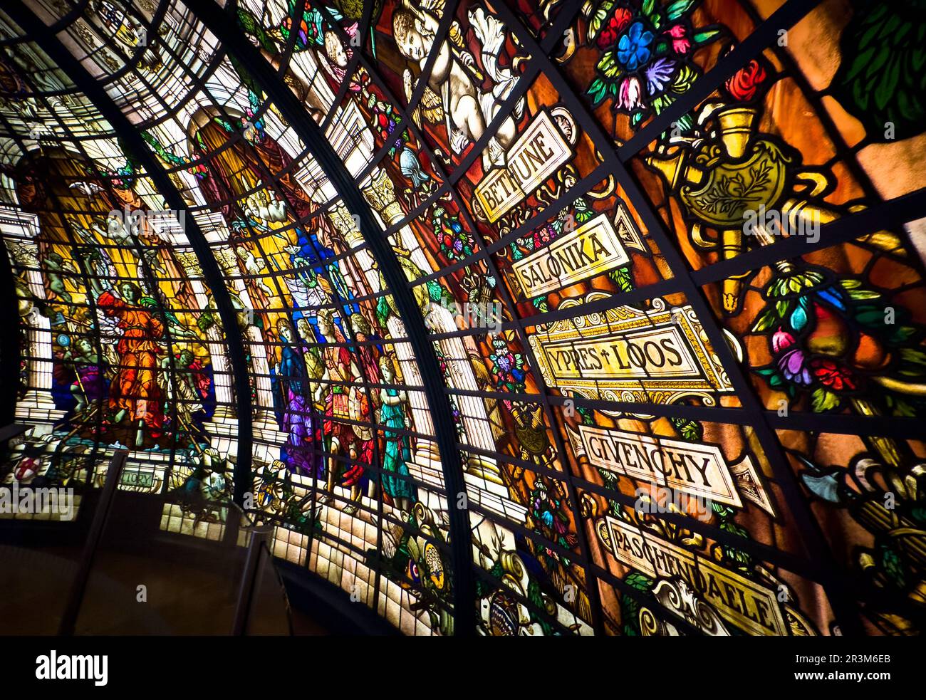 A section of the Baltic Exchange Memorial Glass listing WW1 battles on ...