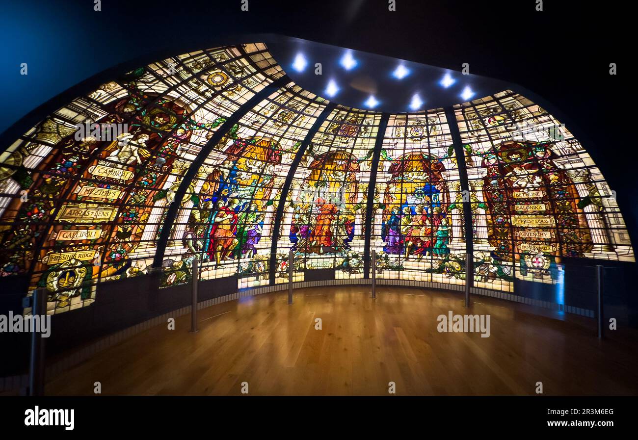 The Baltic Exchange Memorial Glass on display at the National Maritime ...
