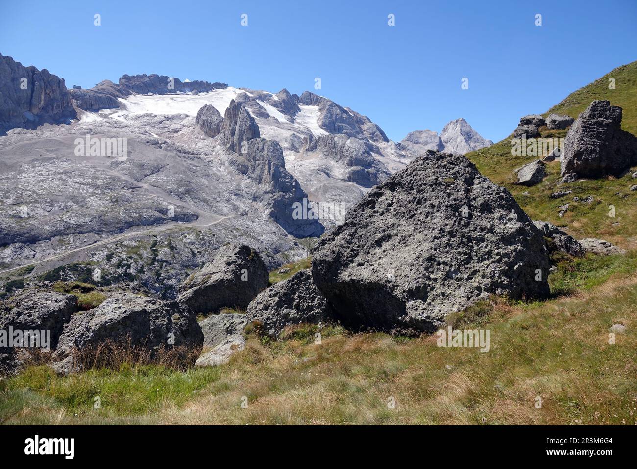 View from the Padon ridge to the Marmolada Stock Photo - Alamy