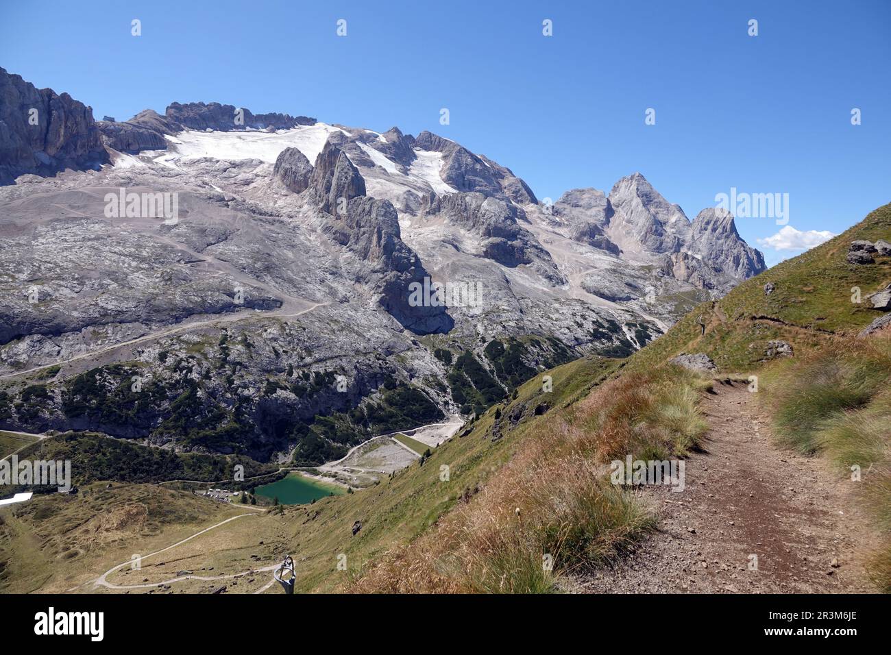 View from the Padon ridge to the Marmolada Stock Photo - Alamy