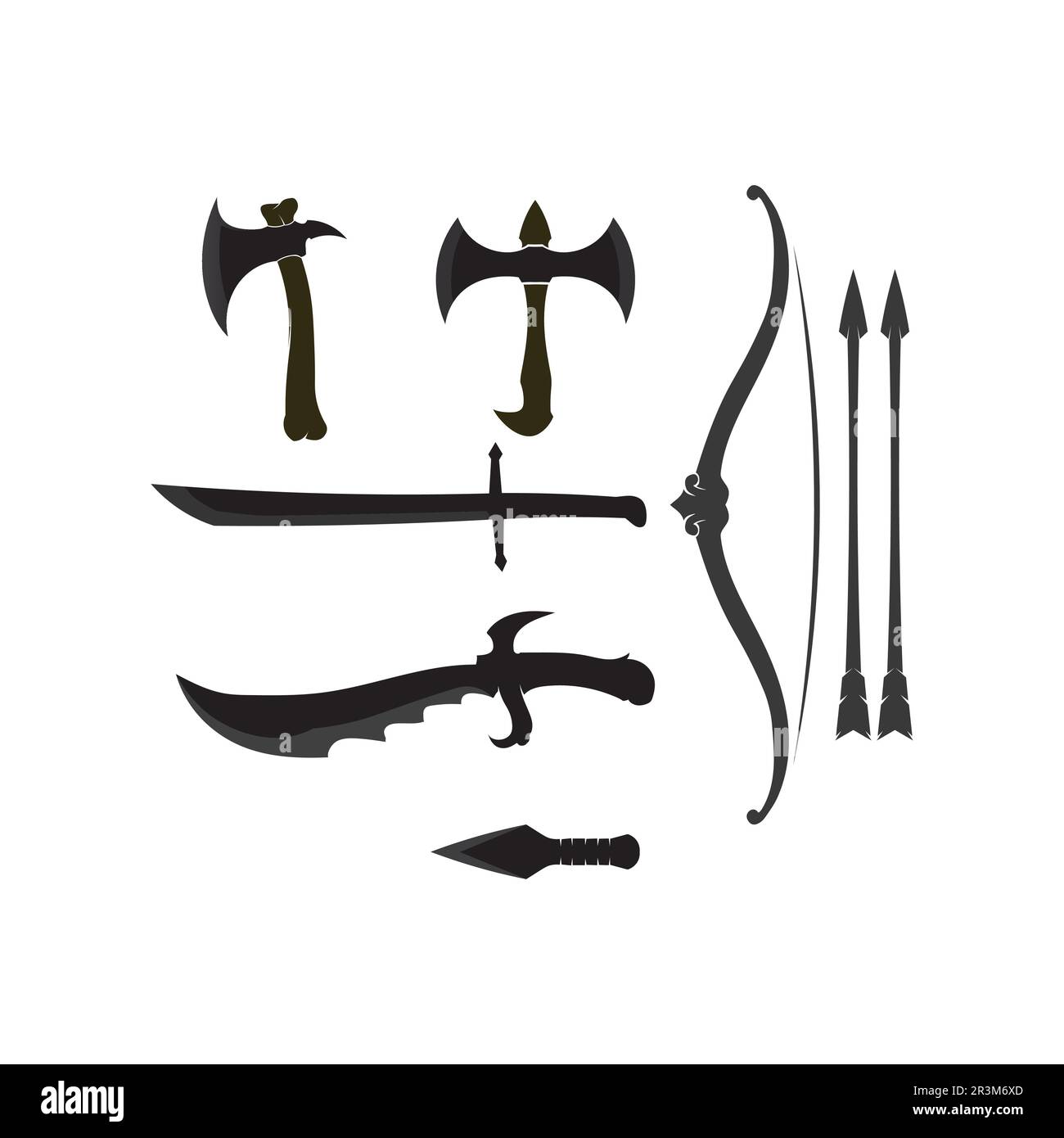 Cross swords, saber and blade logo icon flat Simple vector symbol and ...