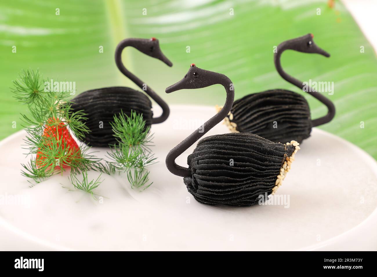 dim sum - Crispy Durian Puff Pastry Swan Shape Stock Photo - Alamy