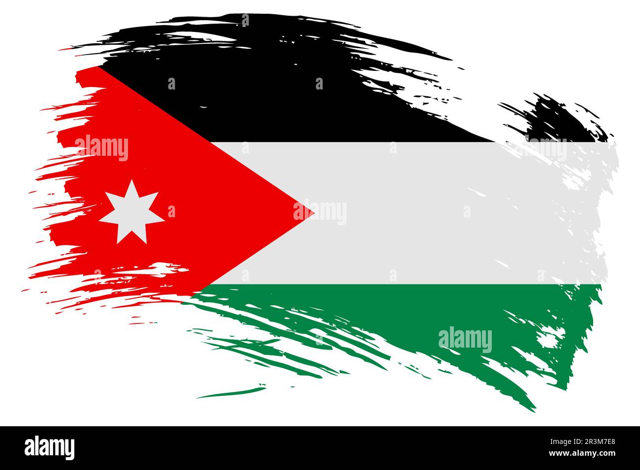 Jordan brush stroke flag vector background. Hand drawn grunge style ...