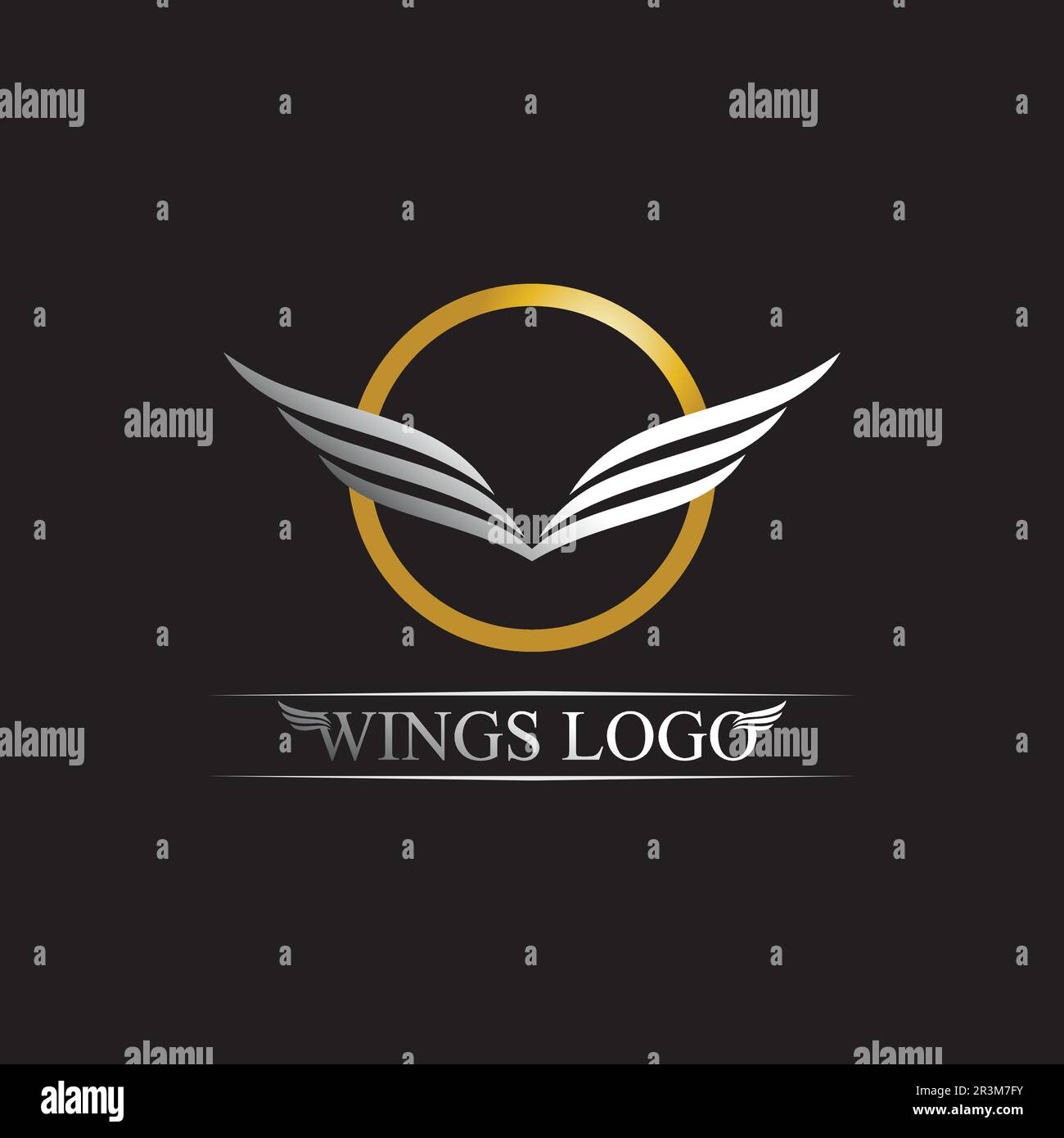 Black gold wing logo symbol for a professional designer Stock Vector ...