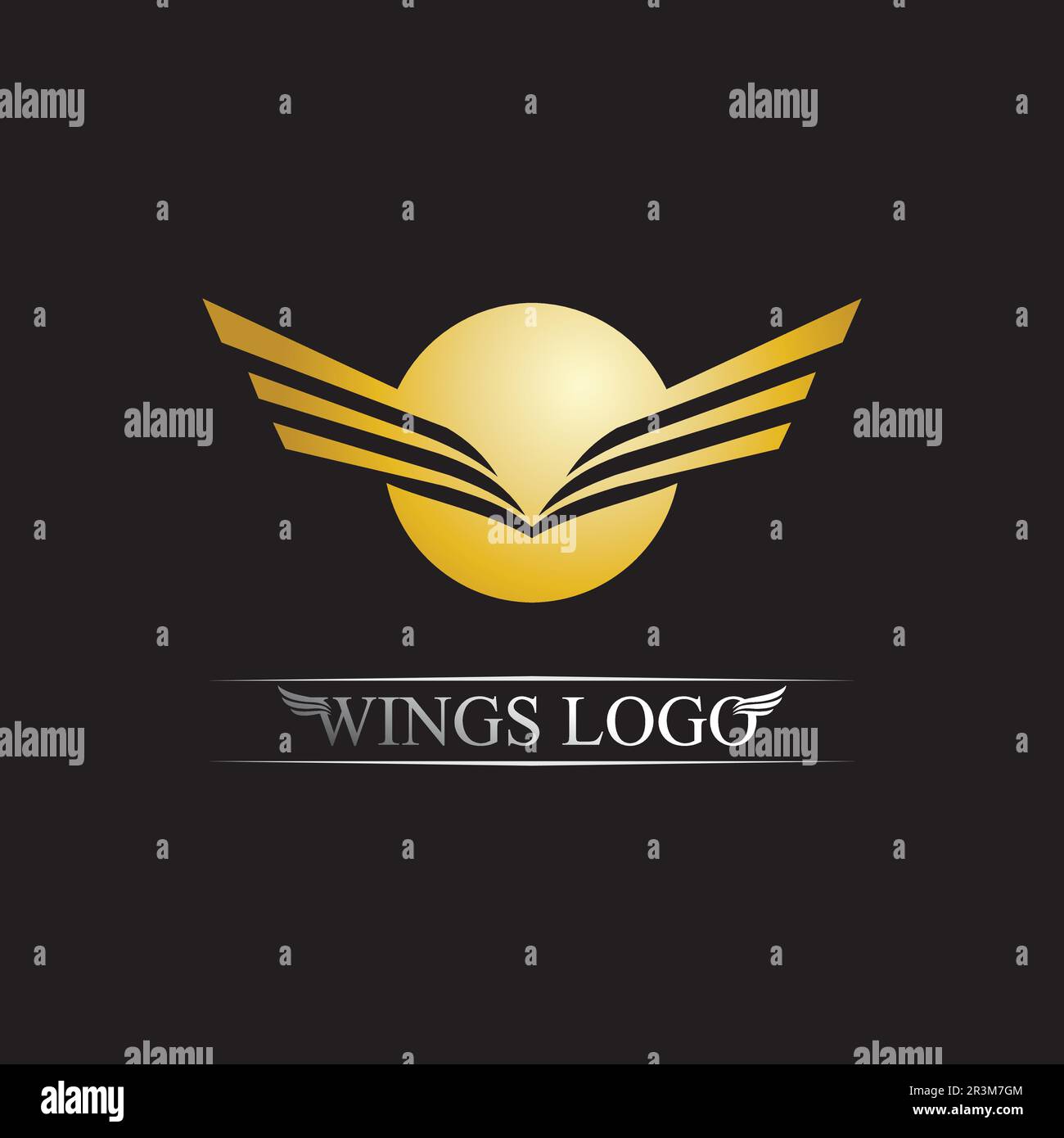 Black gold wing logo symbol for a professional designer Stock Vector ...