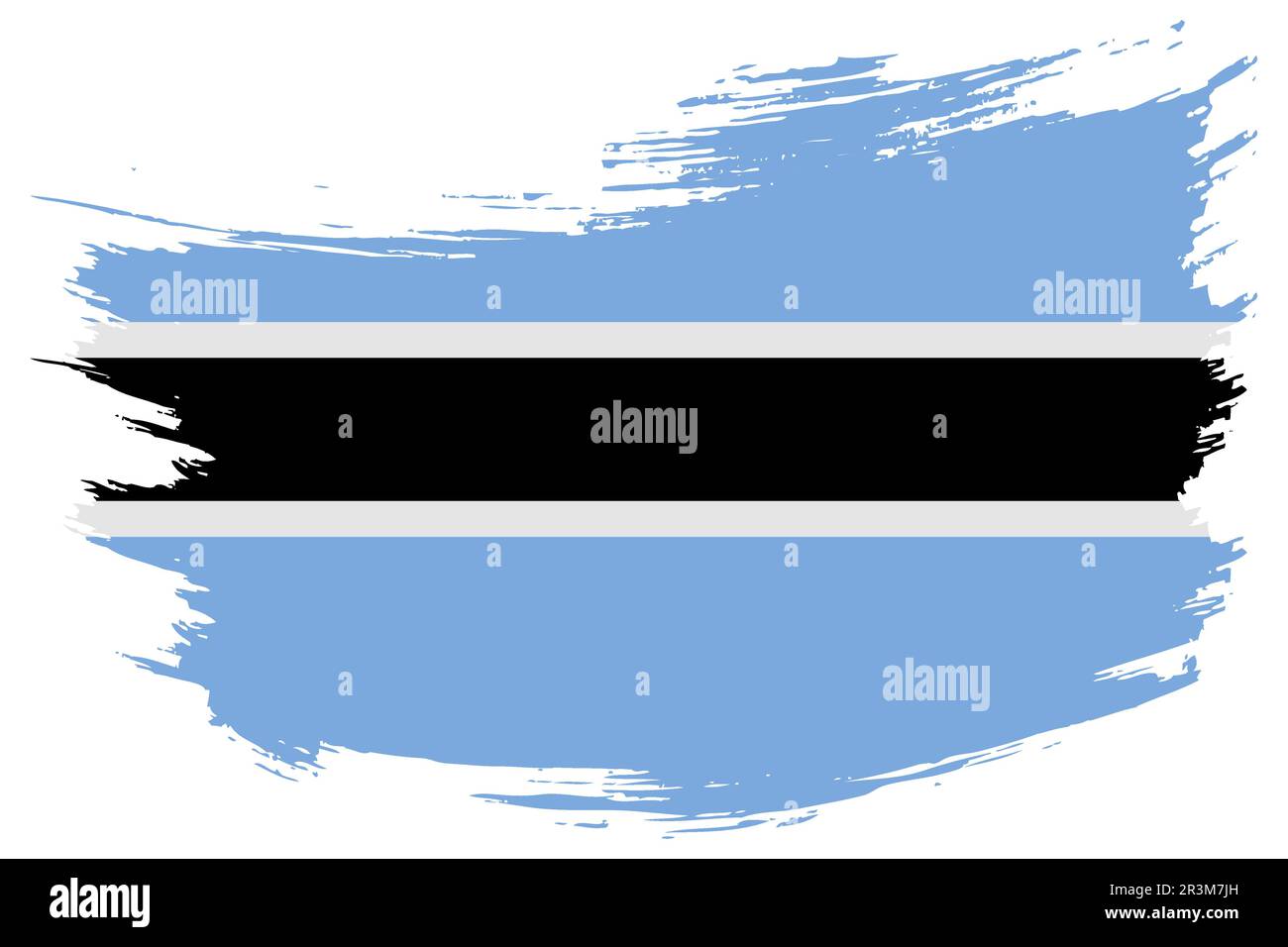 Botswana brush stroke flag vector background. Hand drawn grunge style Republic of Botswana ...
