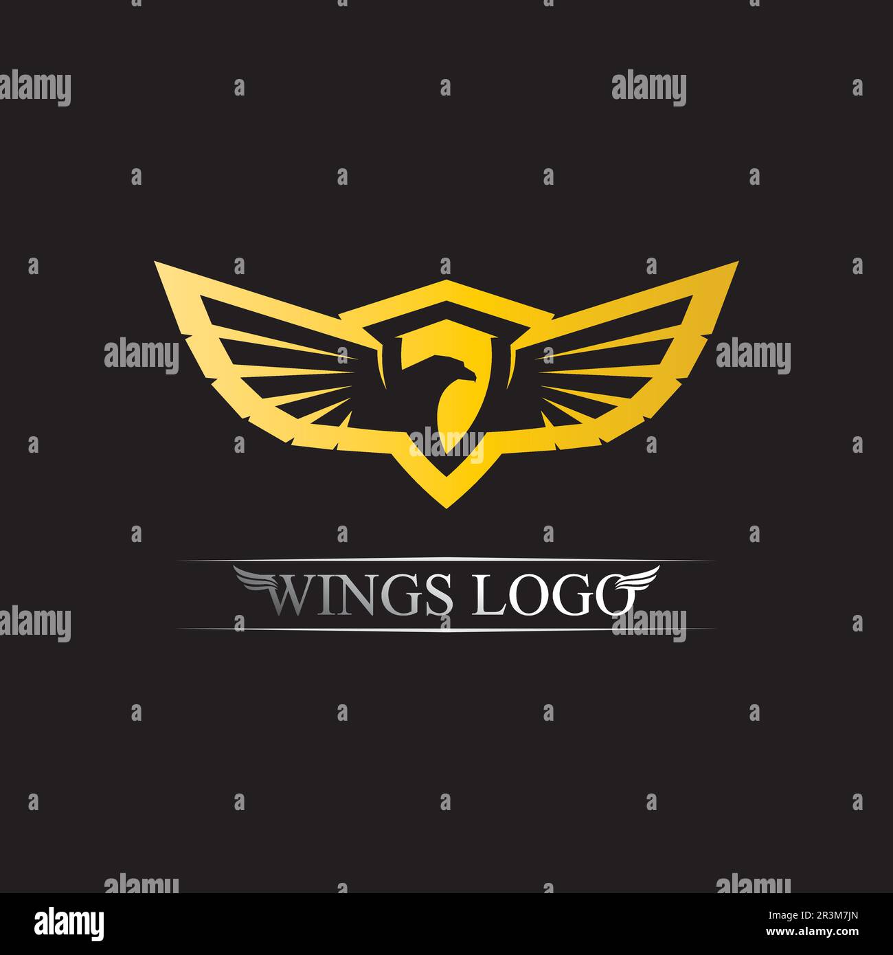 Black gold wing logo symbol for a professional designer Stock Vector ...
