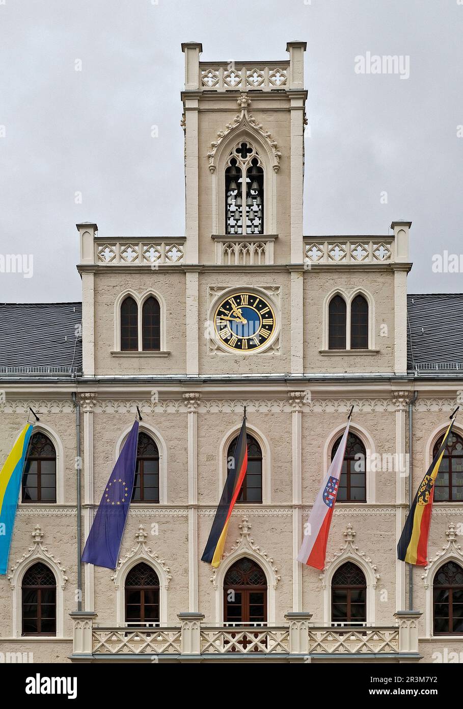 Weimar Town Hall in neo-Gothic style, Weimar, Thuringia, Germany ...