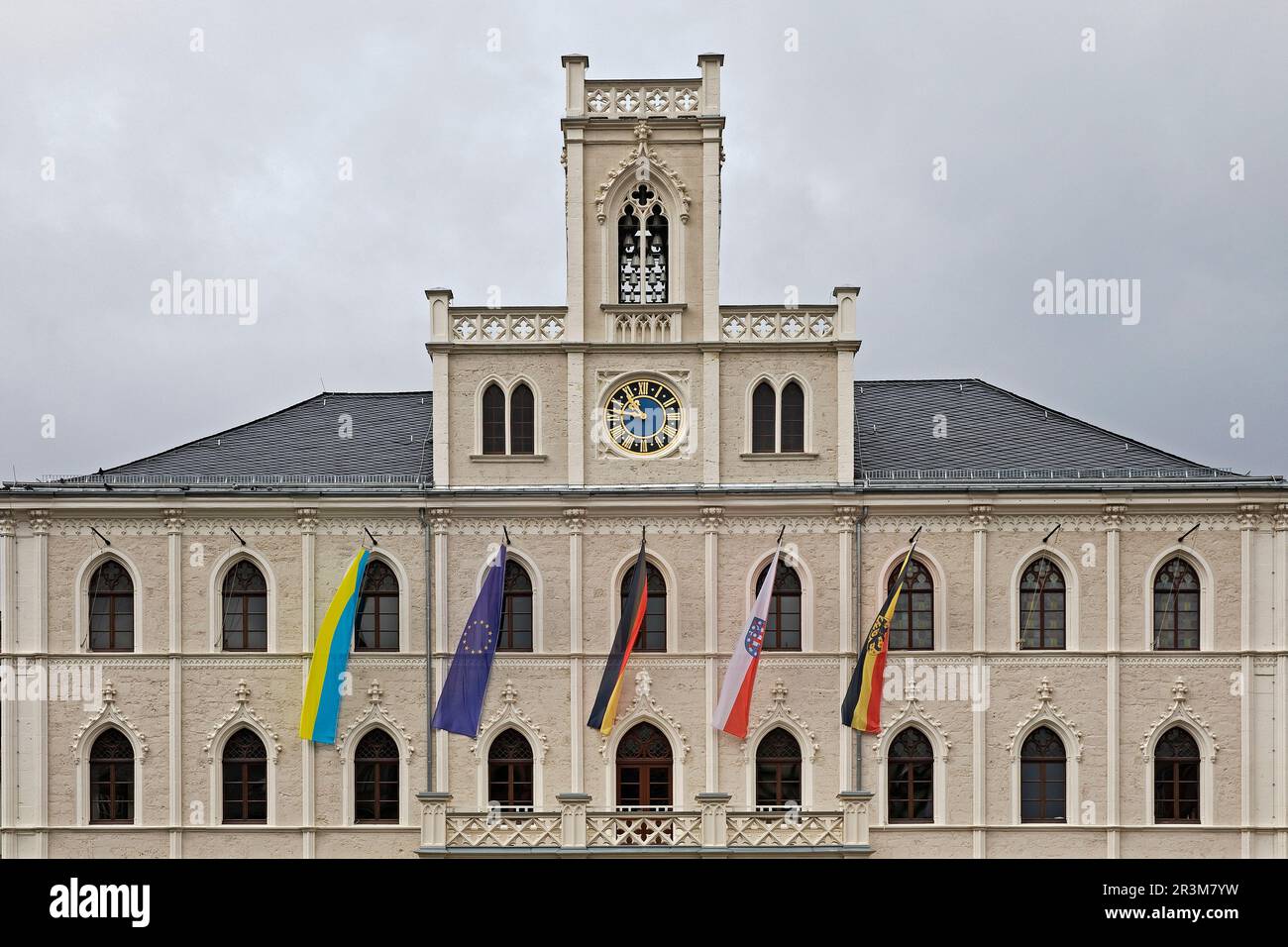Weimar Town Hall in neo-Gothic style, Weimar, Thuringia, Germany ...