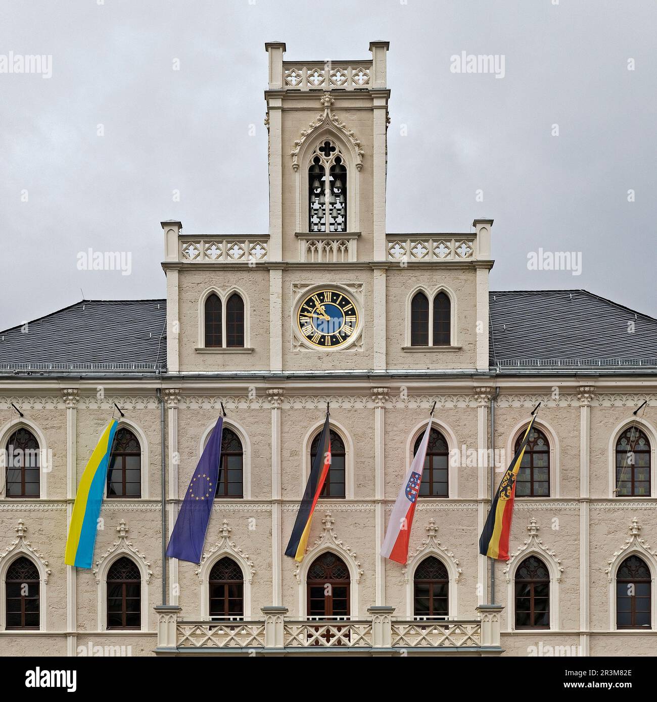 Weimar Town Hall in neo-Gothic style, Weimar, Thuringia, Germany ...
