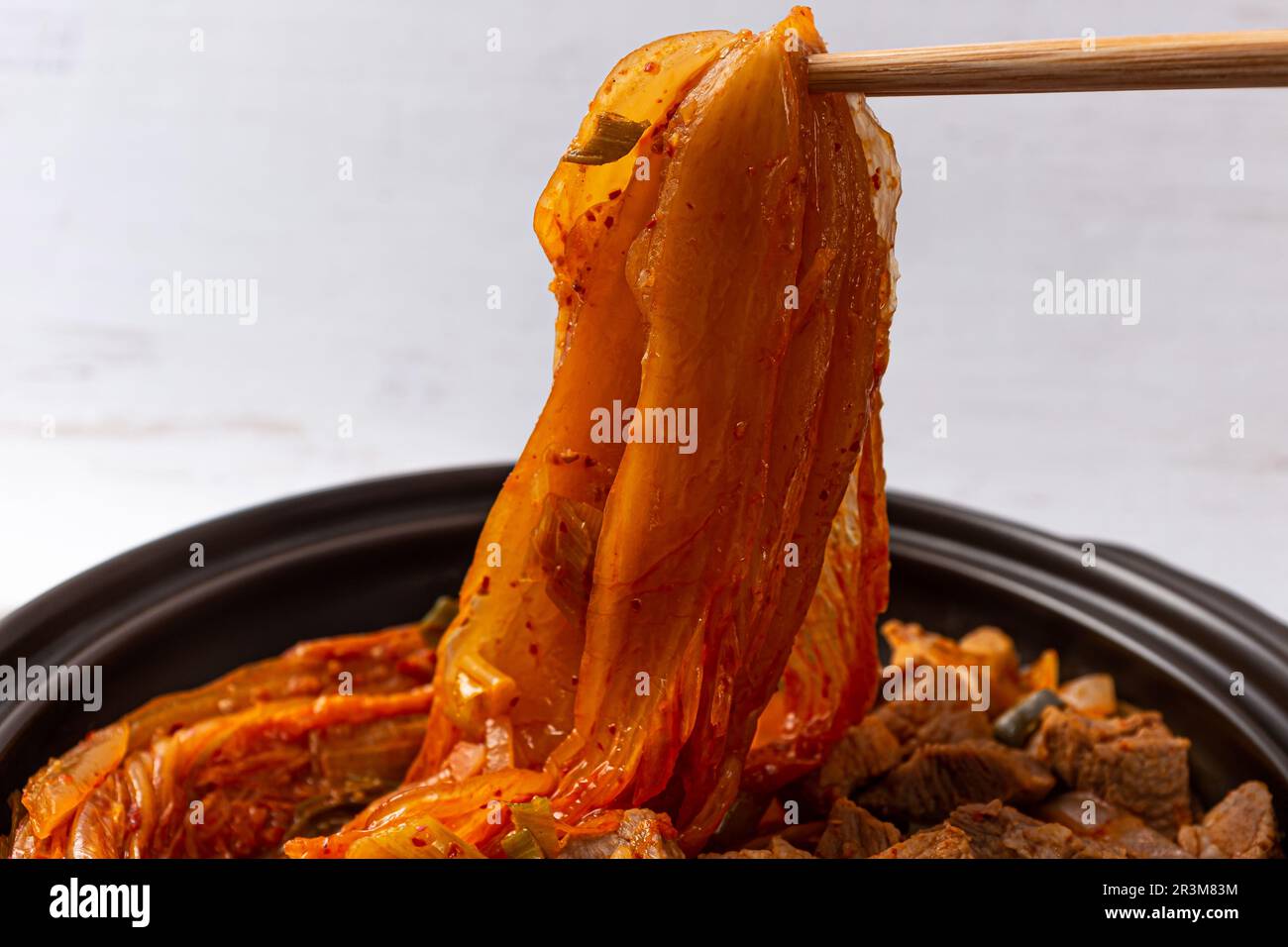 Pork aged kimchi steamed dish made with pork and aged kimchi Stock ...