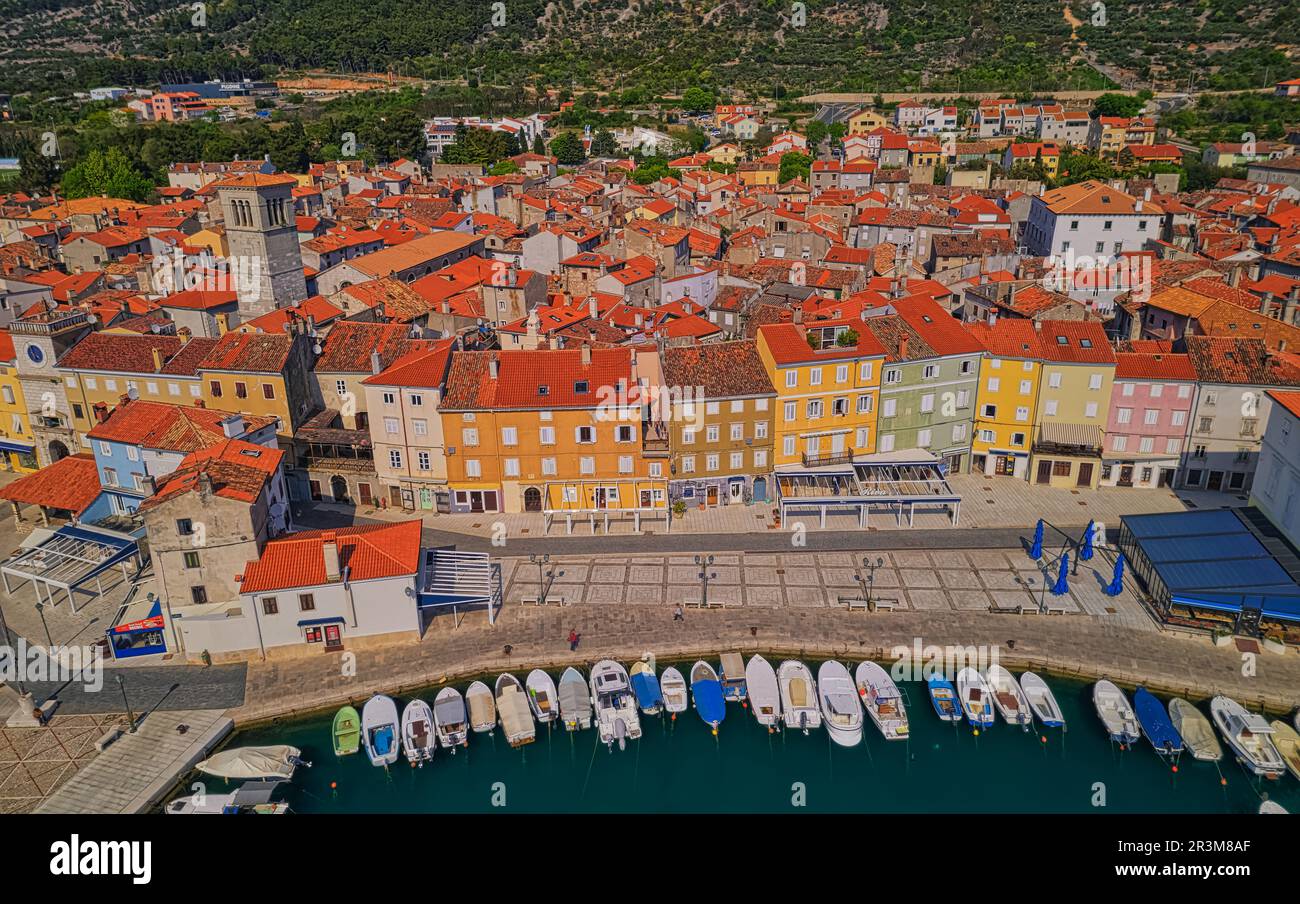 Aerial view of Cres old town in Croatia Stock Photo - Alamy