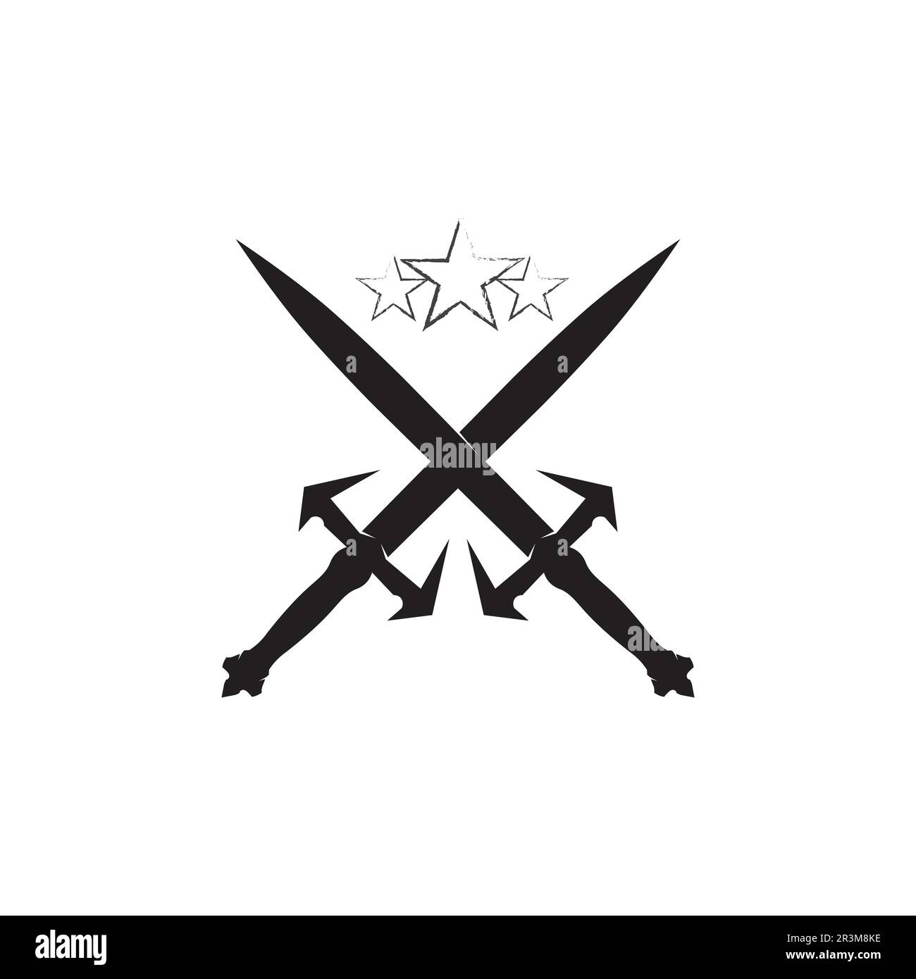 Crossed Sword Stencil