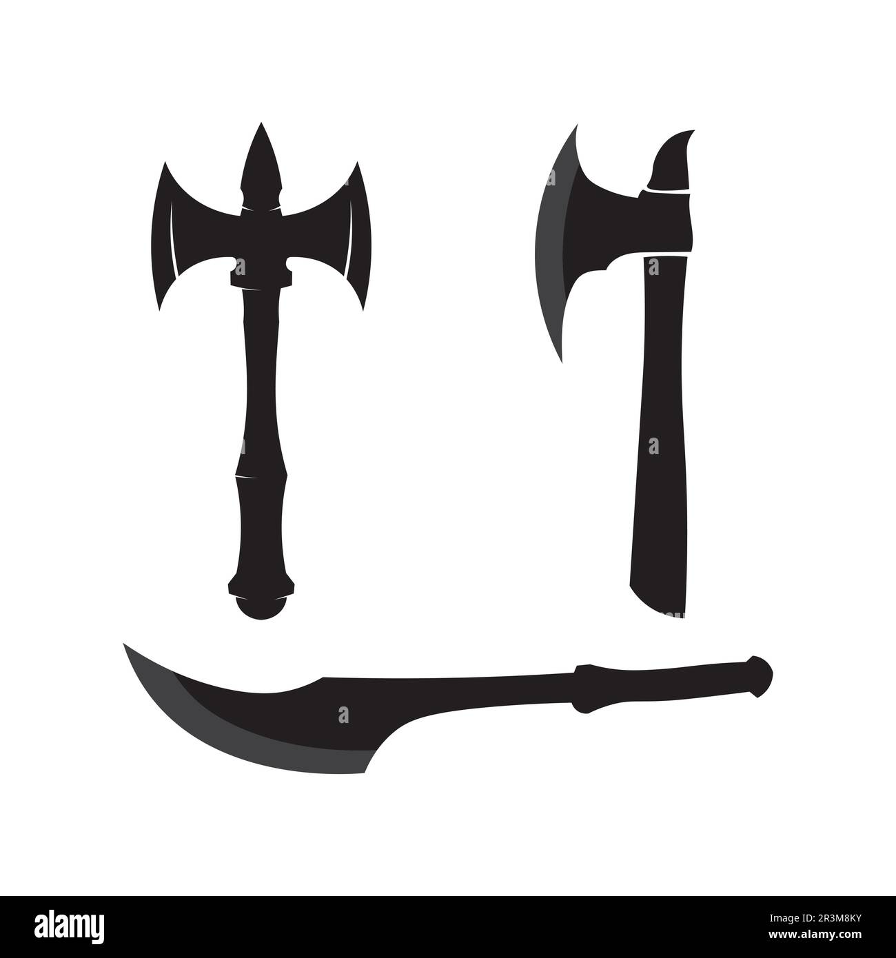 Cross swords, saber and blade logo icon flat Simple vector symbol and ...