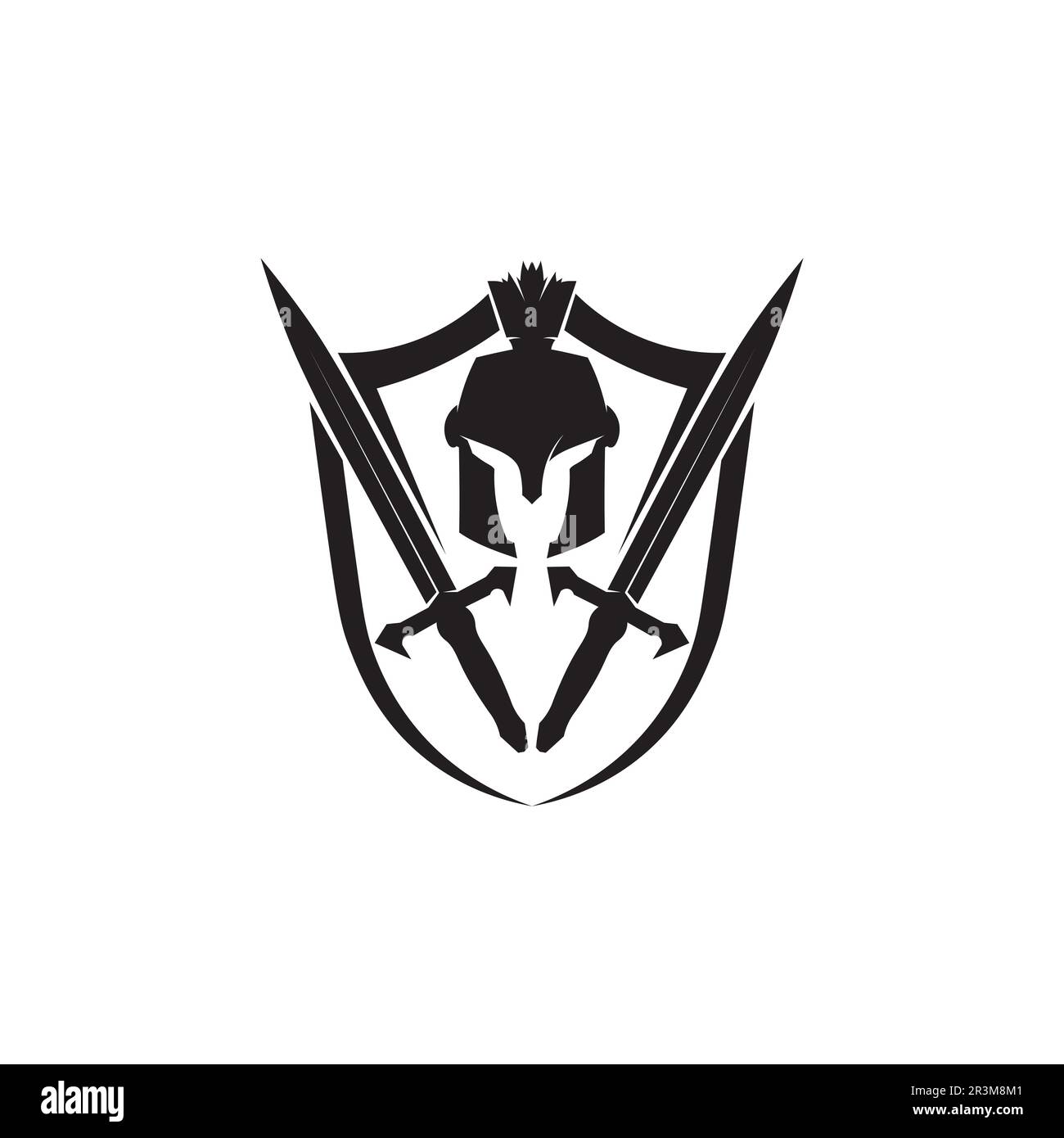 Cross swords, saber and blade logo icon flat Simple vector symbol and ...
