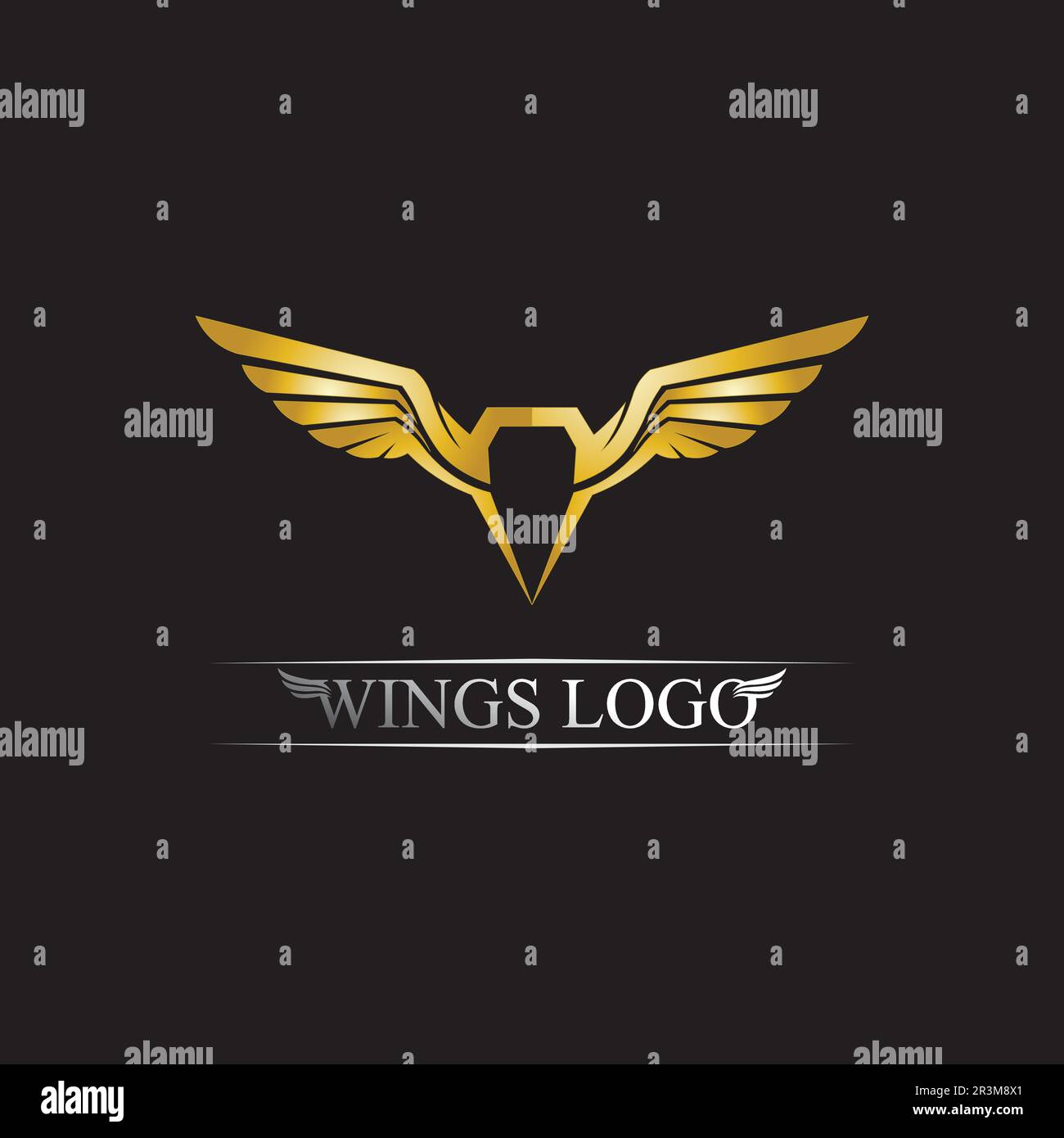 Black gold wing logo symbol for a professional designer Stock Vector ...