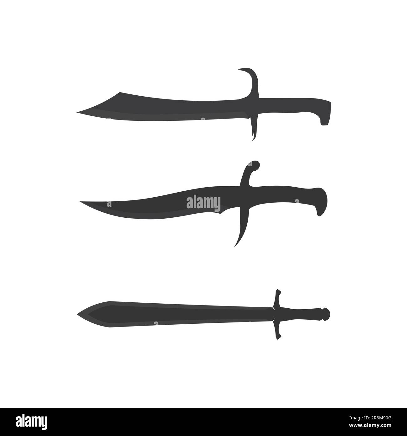Cross swords, saber and blade logo icon flat Simple vector symbol and ...
