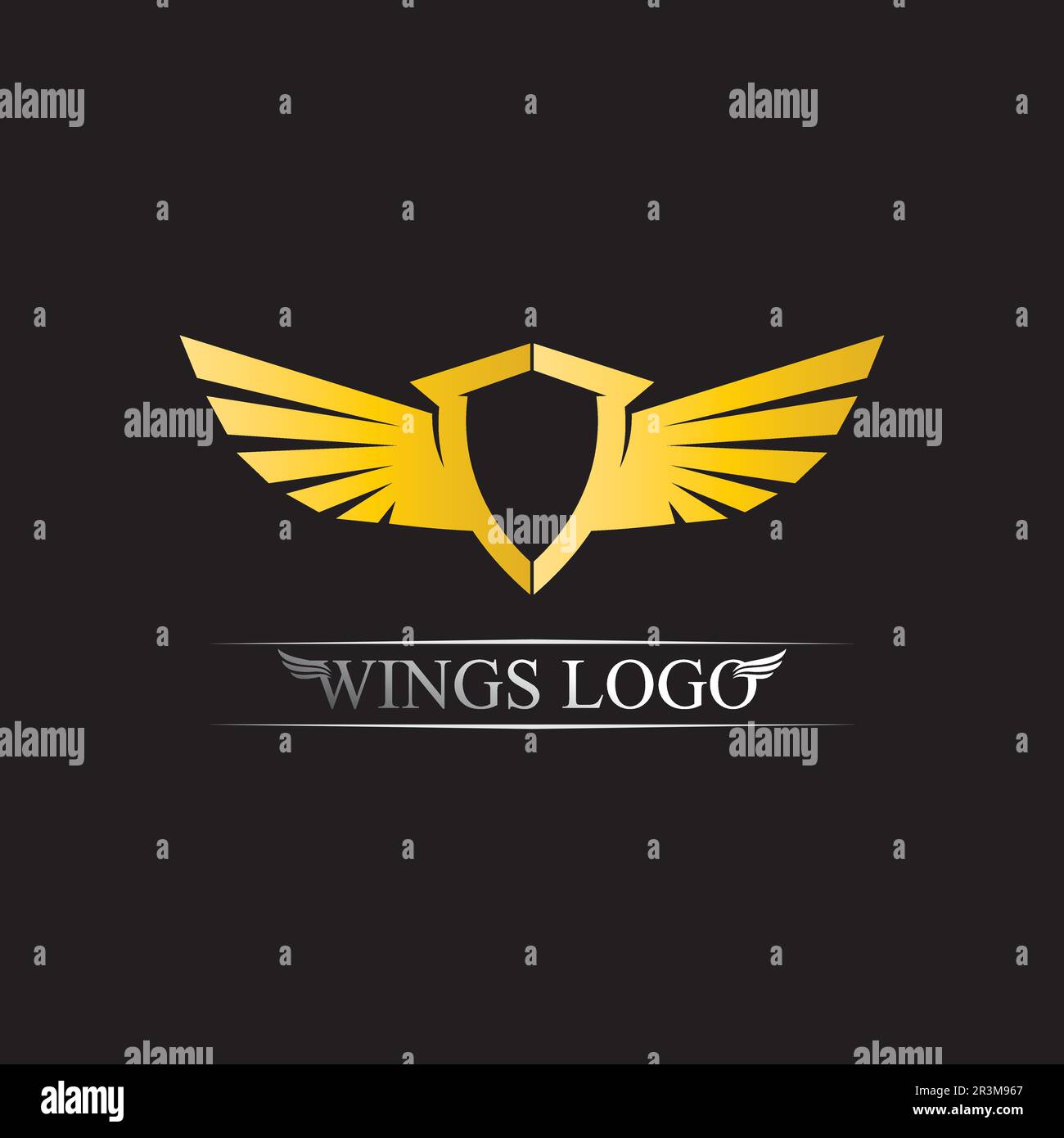 Black gold wing logo symbol for a professional designer Stock Vector ...