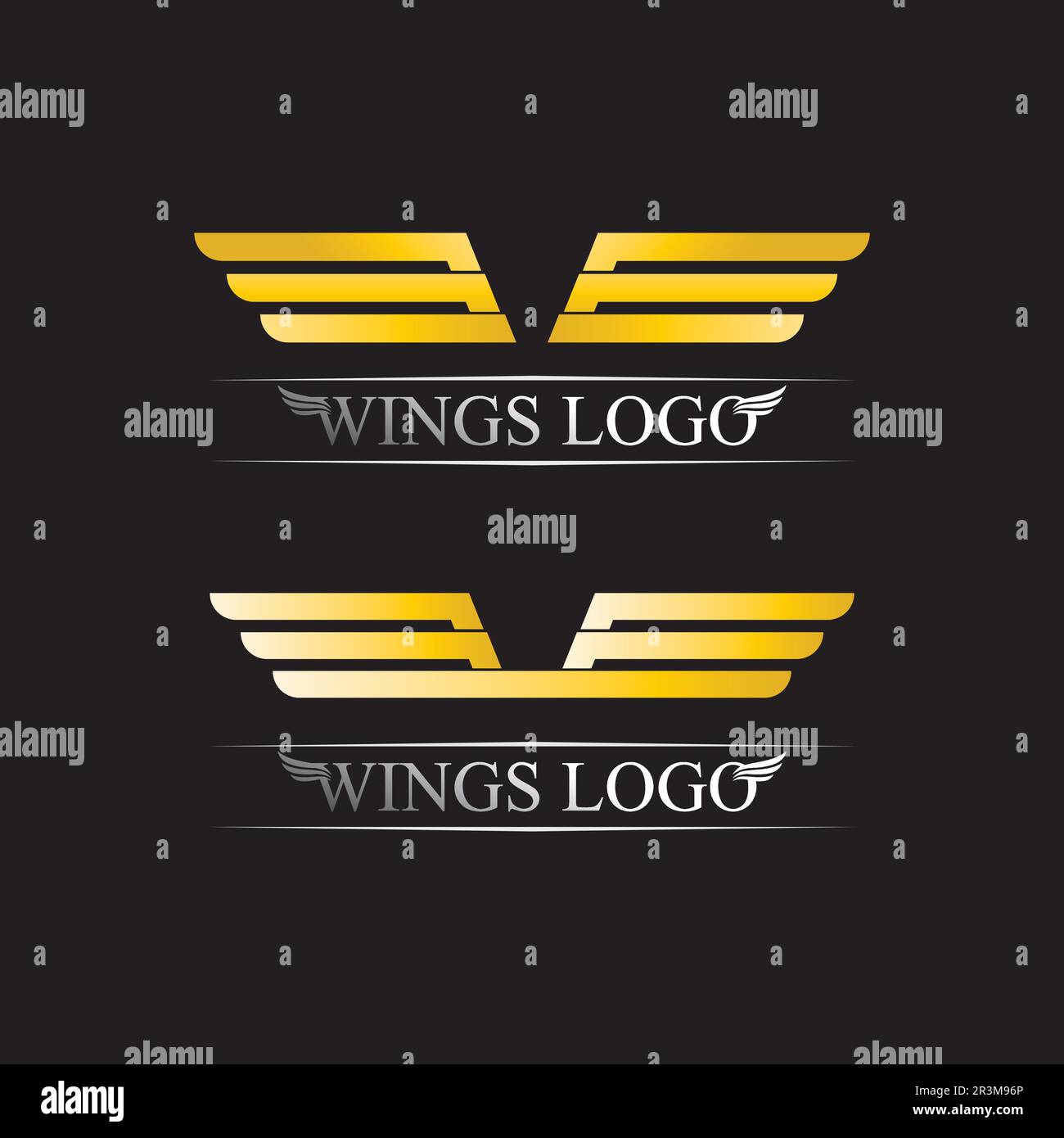 Black gold wing logo symbol for a professional designer Stock Vector ...