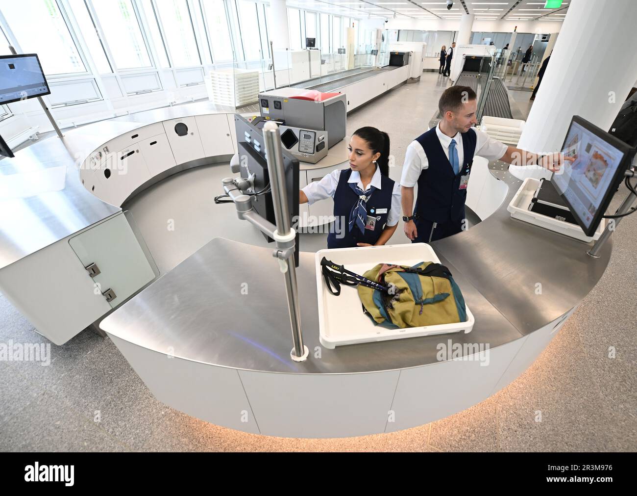 Munich, Germany. 24th May, 2023. ILLUSTRATION - Two security checkpoint ...