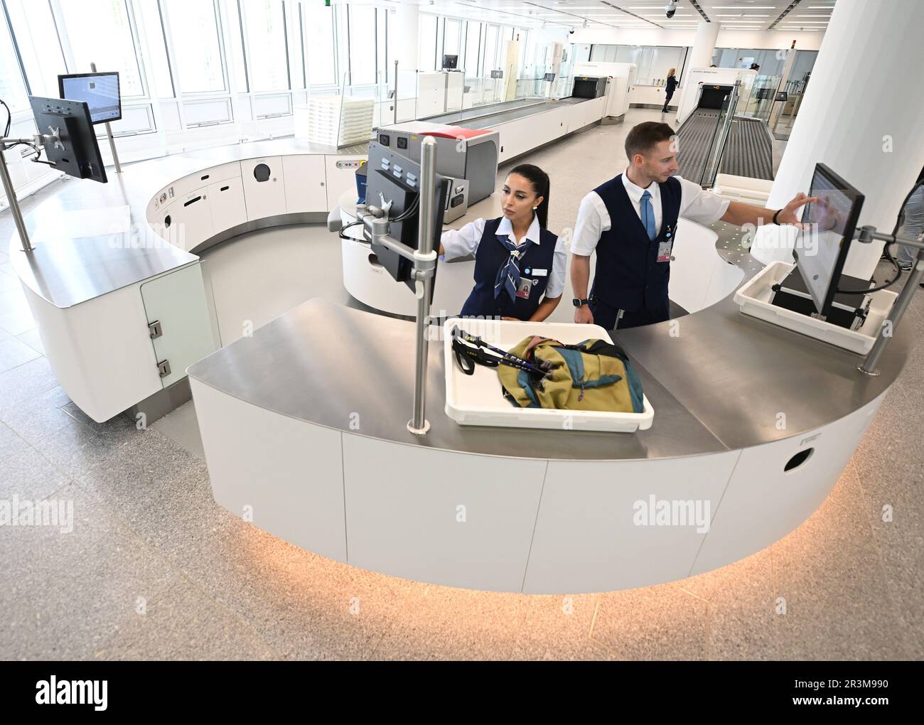 Munich, Germany. 24th May, 2023. ILLUSTRATION - Two security checkpoint ...