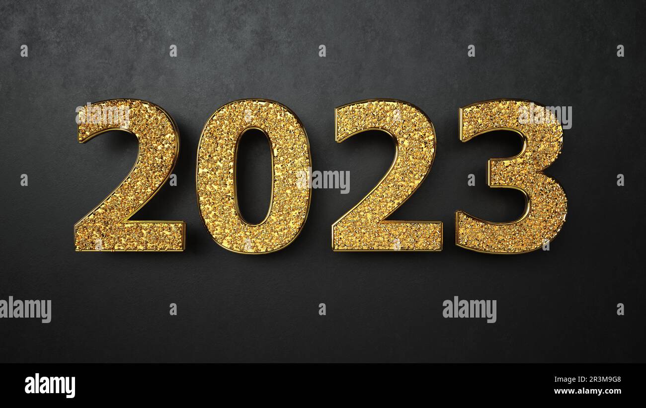 2023 Golden Numbers Stock Photo - Alamy