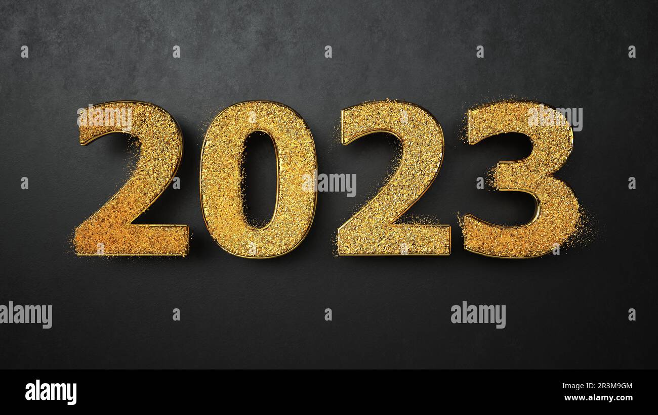 2023 Golden Numbers Stock Photo - Alamy