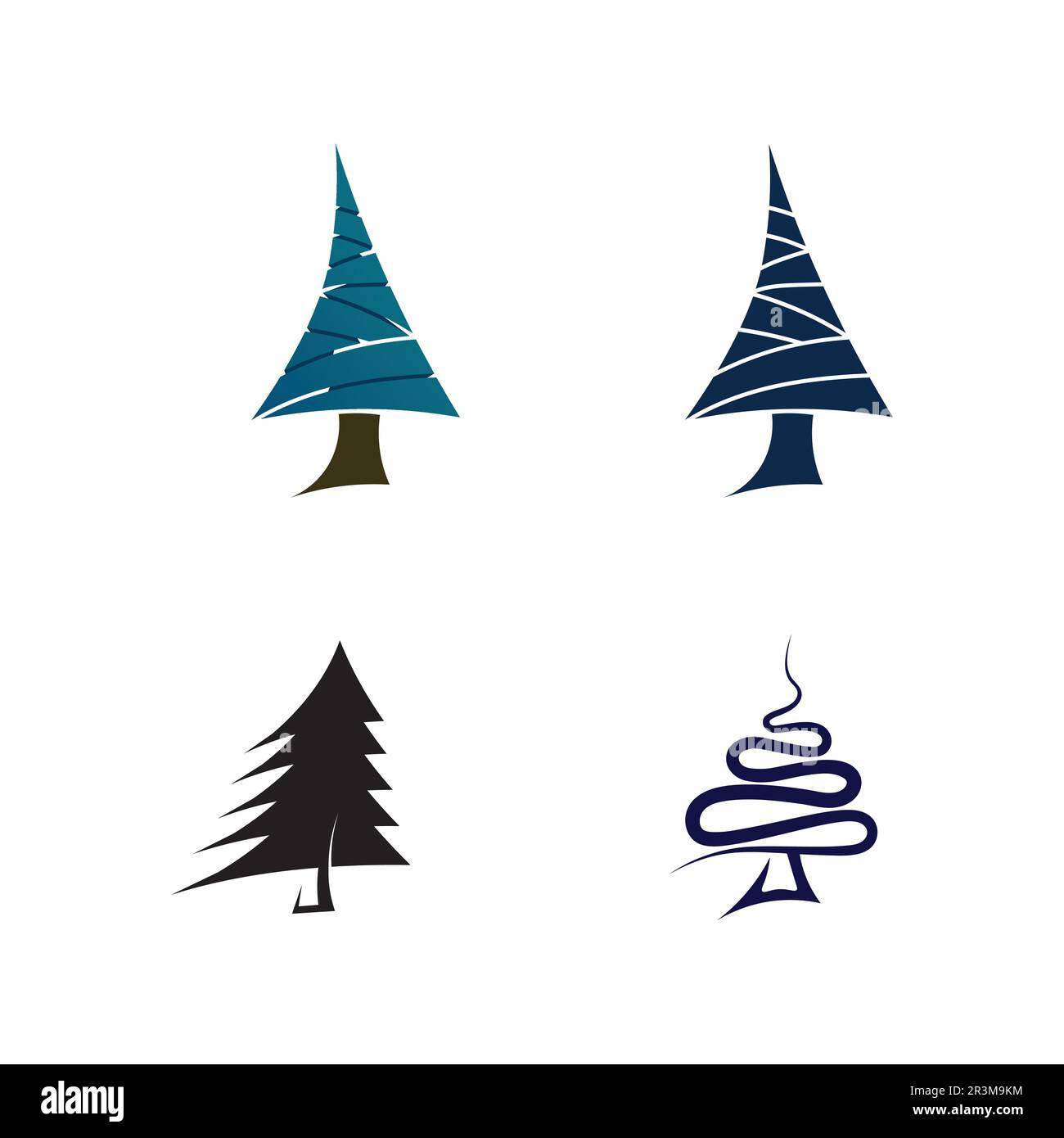 merry Christmas icon Tree vector illustration and logo design Stock ...