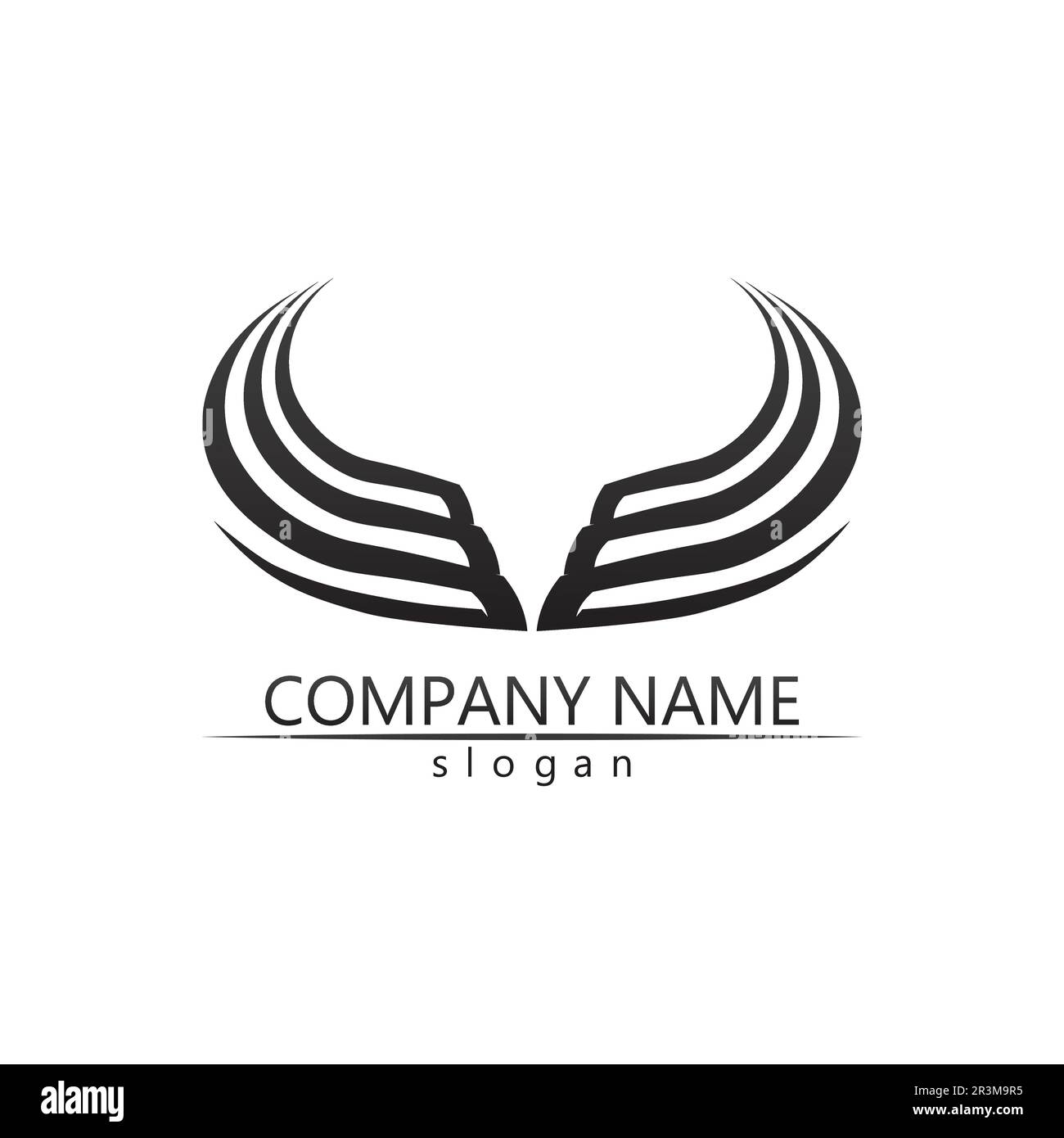Black wing logo symbol for a professional designer Stock Vector Image ...