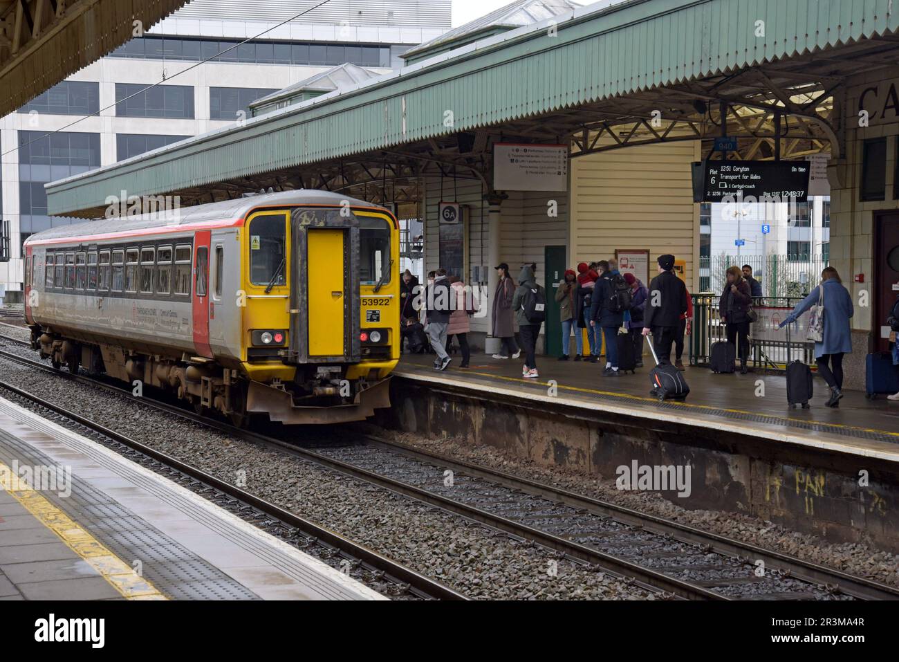 A Transport For Wales Class 153 diesel multiple unit train, at Cardiff ...