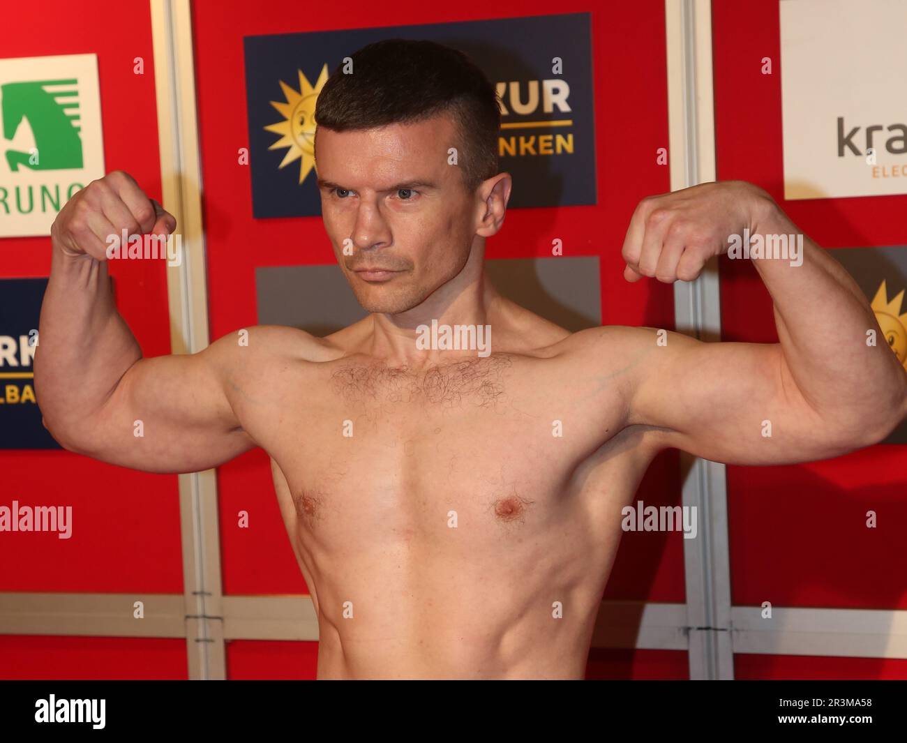 Jan Kafka (welterweight Czech Republic) at the official weigh-in before ...