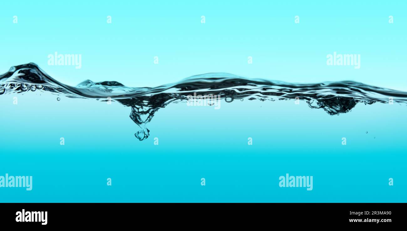 A vibrantly coloured surface wave pattern above crystal turquoise blue ...