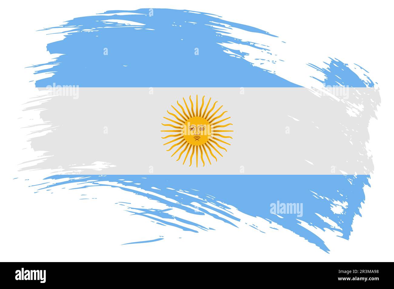 Argentina brush stroke flag vector background. Hand drawn grunge style ...