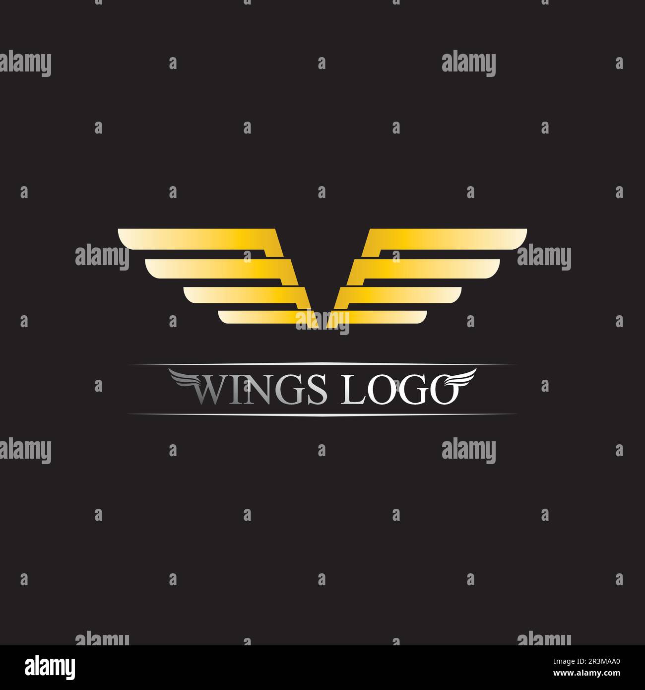 Black gold wing logo symbol for a professional designer Stock Vector ...